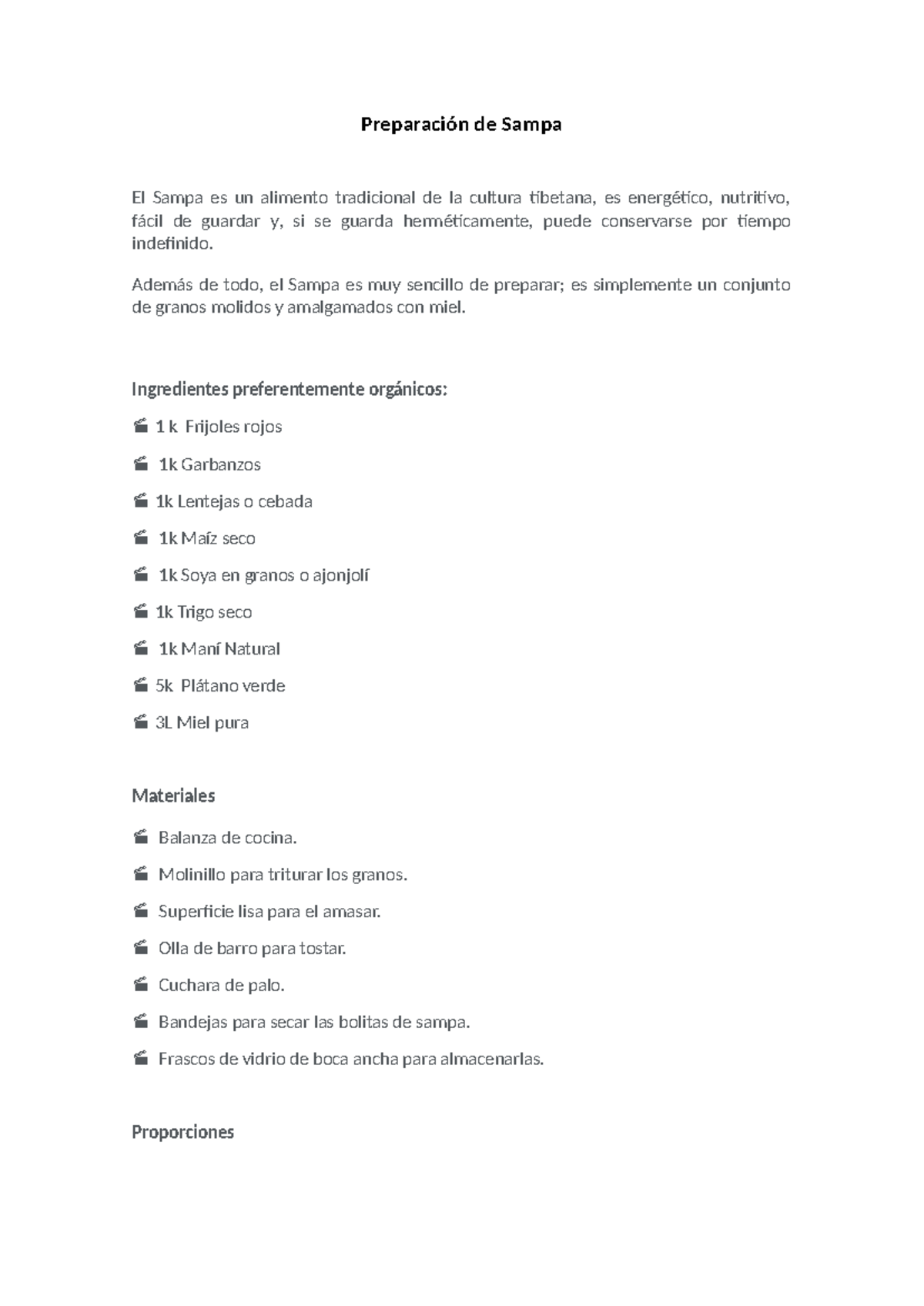 Preparación Sampa - Experiencia biena - Preparación de Sampa El Sampa ...
