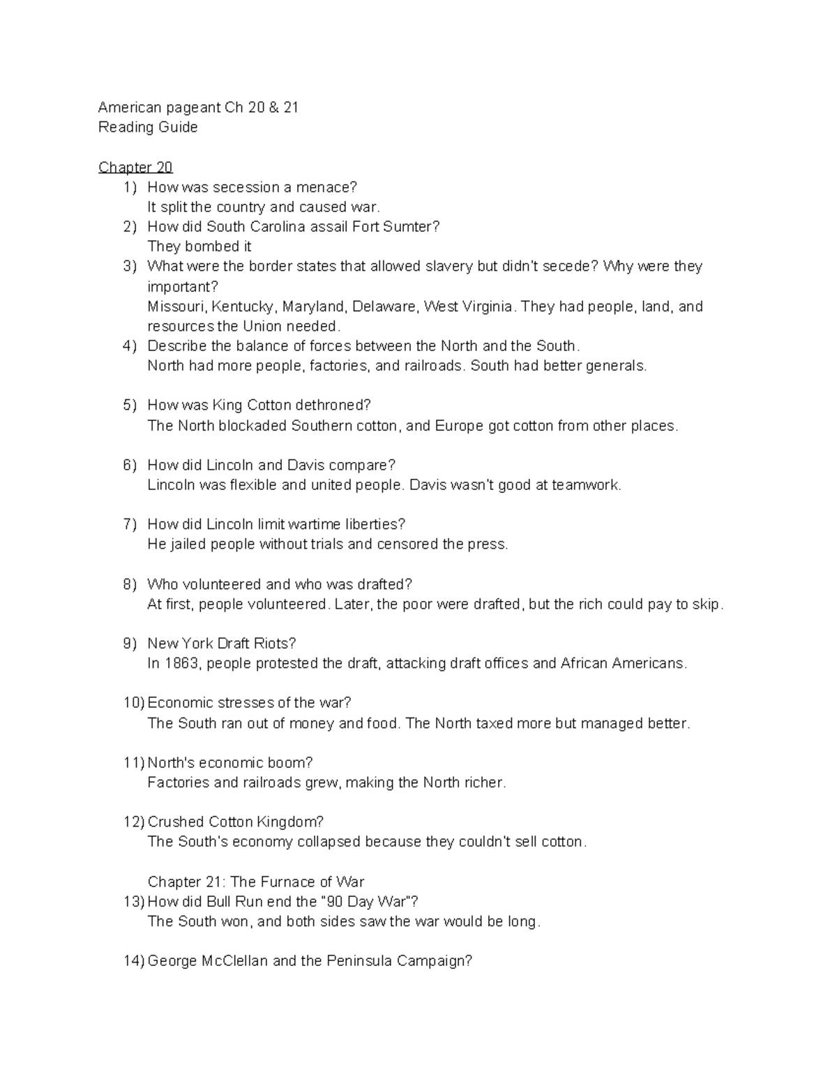 work22qw222eeee - American pageant Ch 20 & 21 Reading Guide Chapter 20 ...