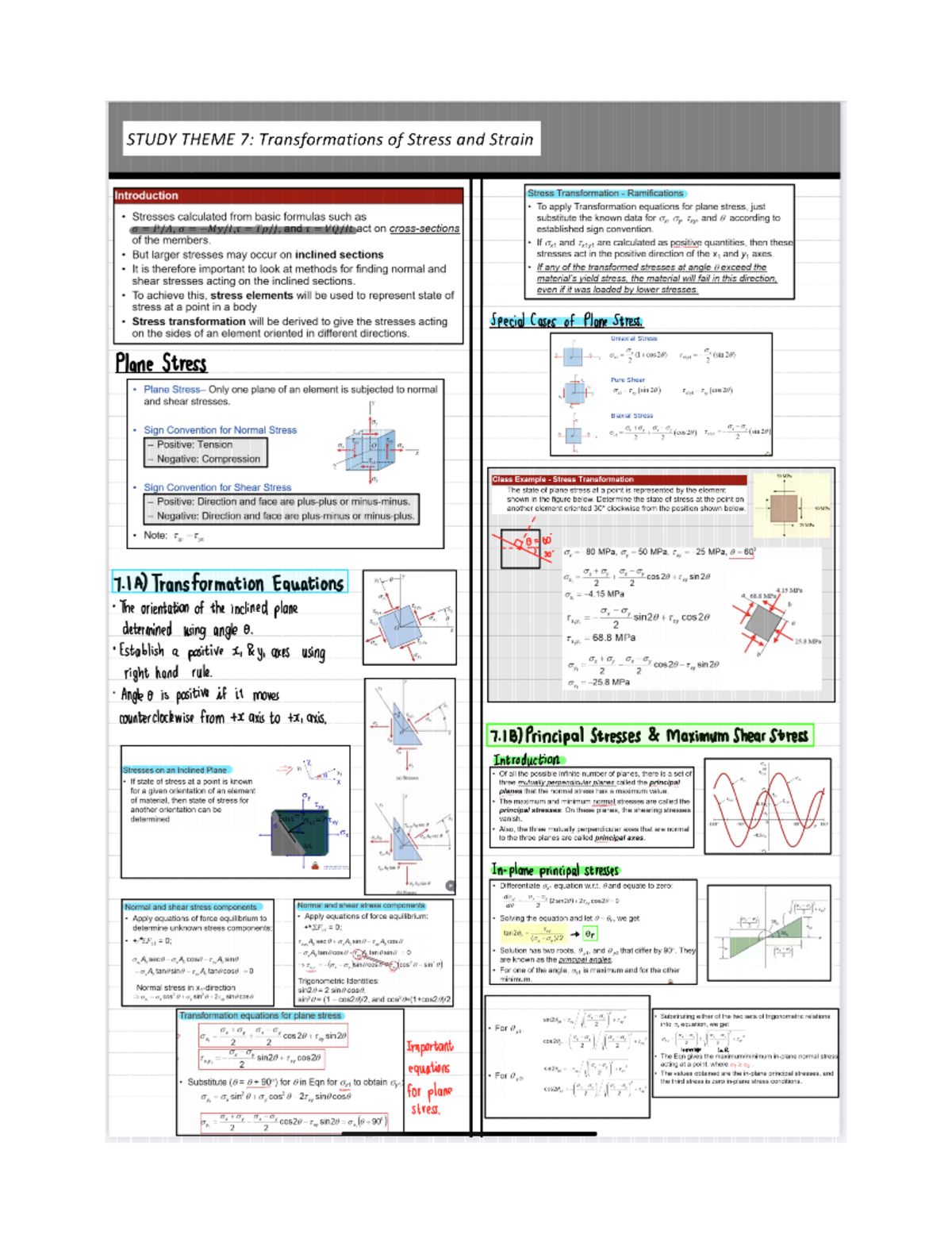 Chapter 7: Transformations of Stress and Strain in Engineering Mechanics - Studocu