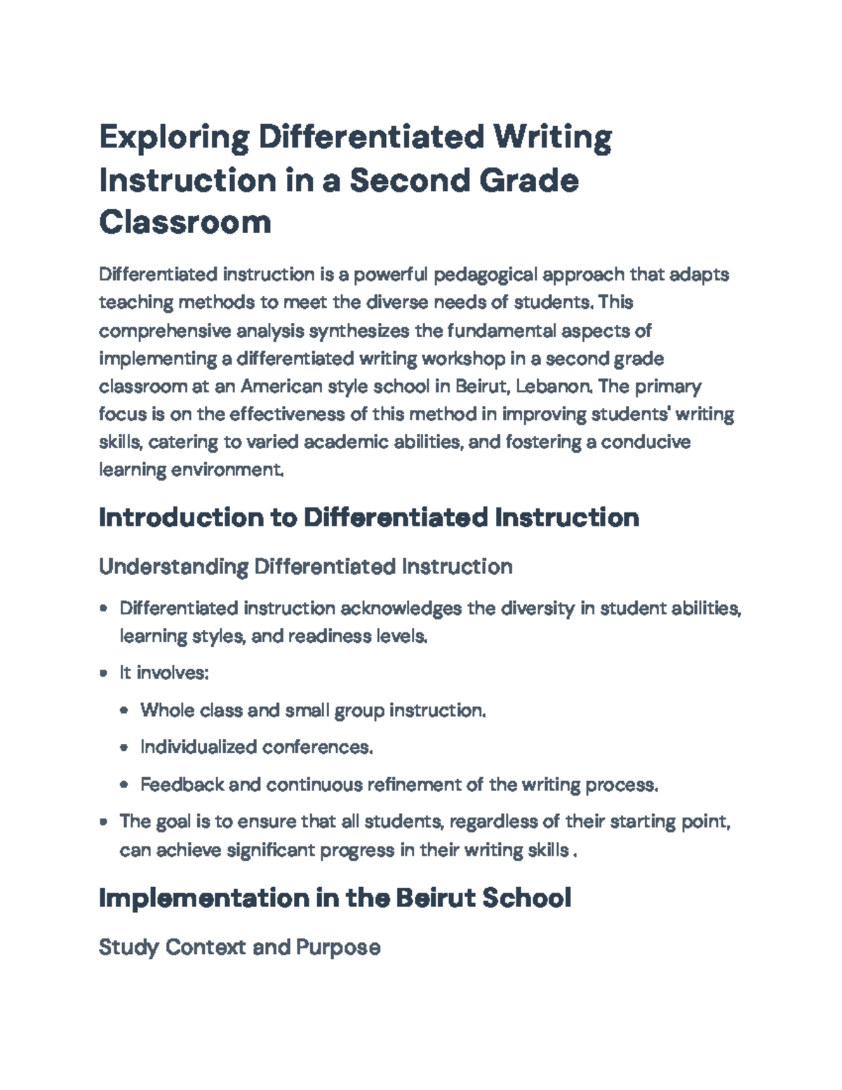 Differentiated Writing Workshop in 2nd Grade: Enhancements & Insights ...