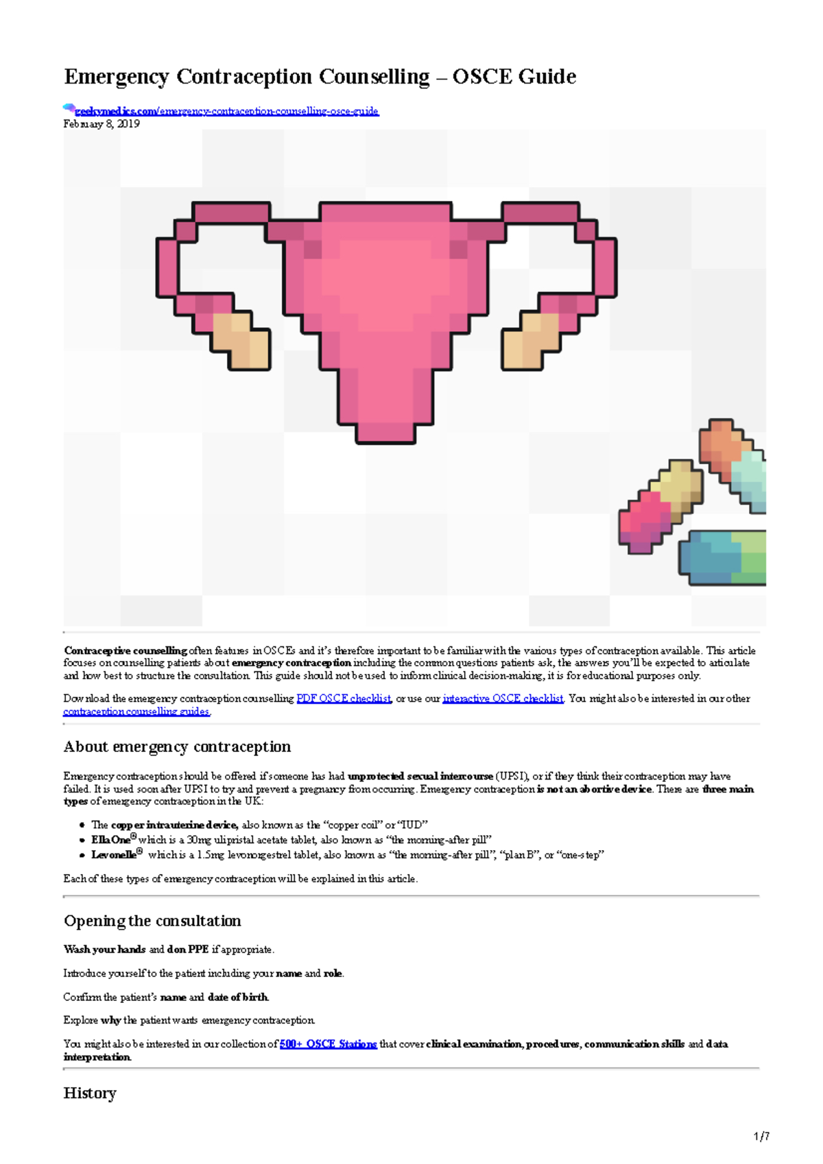 Emergency Contraception Counselling - OSCE Guide Essentials - Studocu