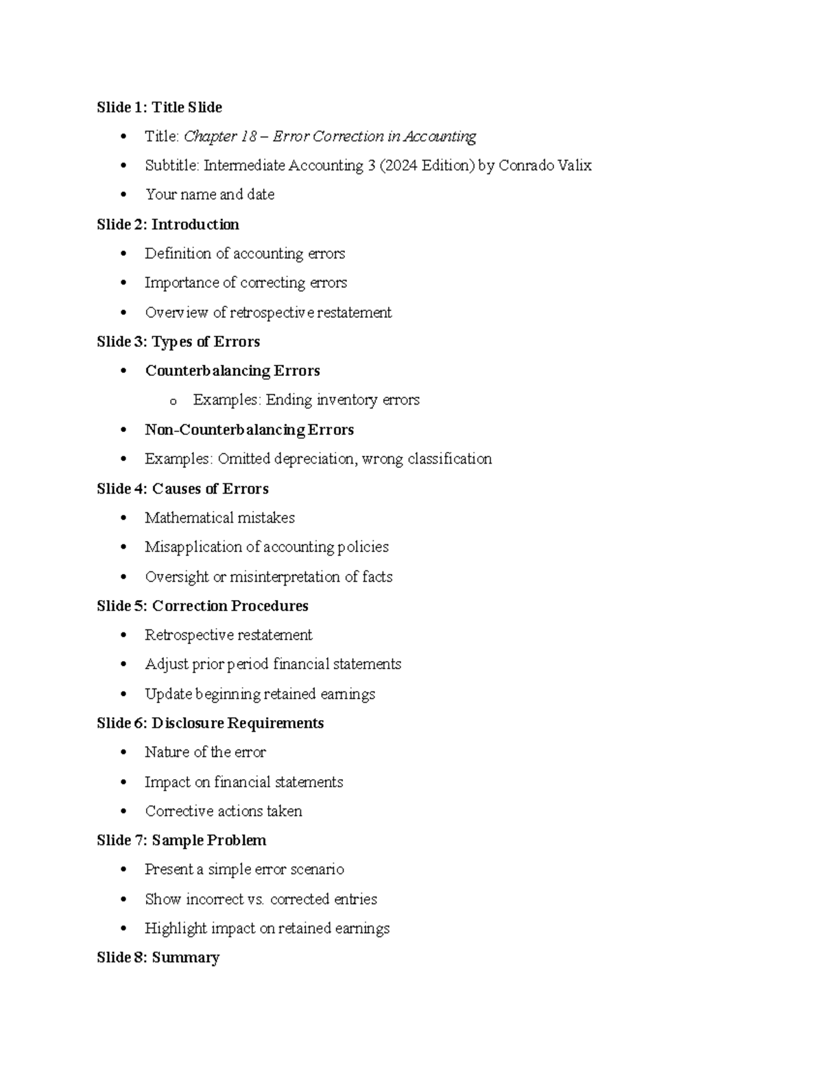 Intermediate Accounting 3: Chapter 18 - Error Correction Overview - Studocu