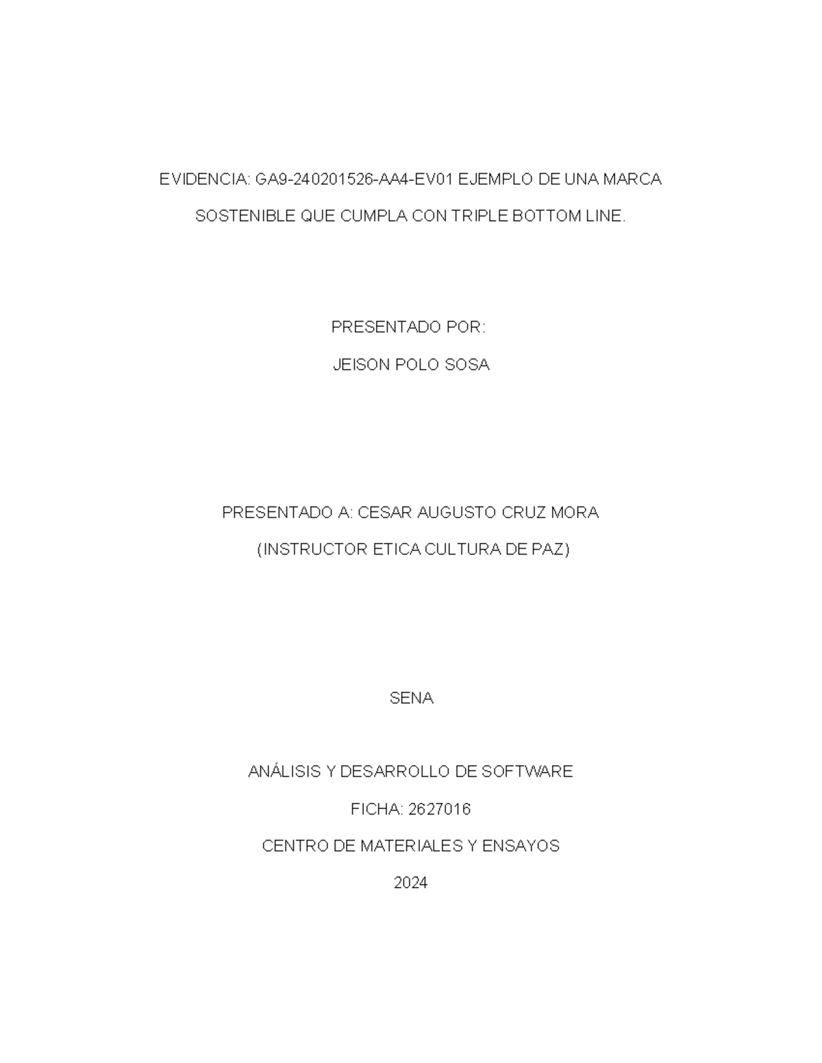 GA9-2402015 26-AA4-EV01 Análisis de Patagonia y el Triple Bottom Line ...