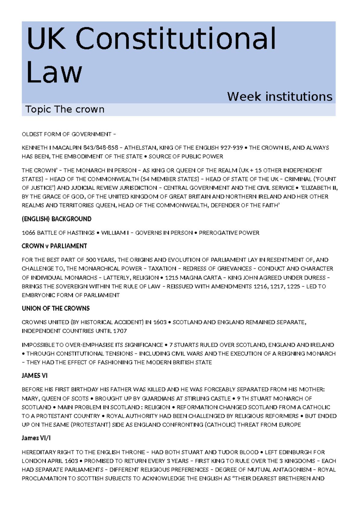 UK Constitutional Law - The Crown: An Overview of Monarchical Powers ...