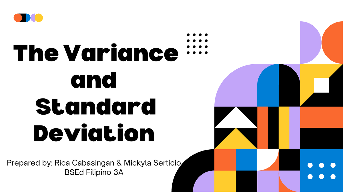 BSEd Filipino 3A: Variance and Standard Deviation Overview - Studocu