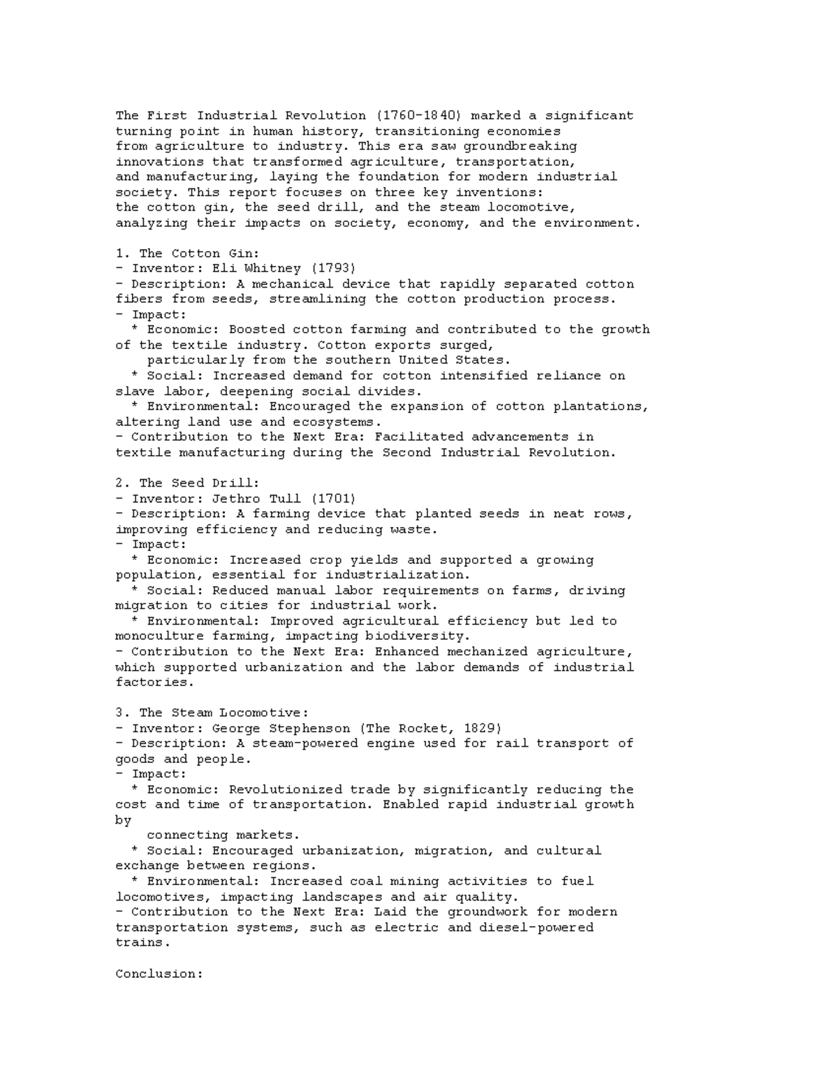 First Industrial Revolution: Key Innovations & Impacts - Group 12 ...