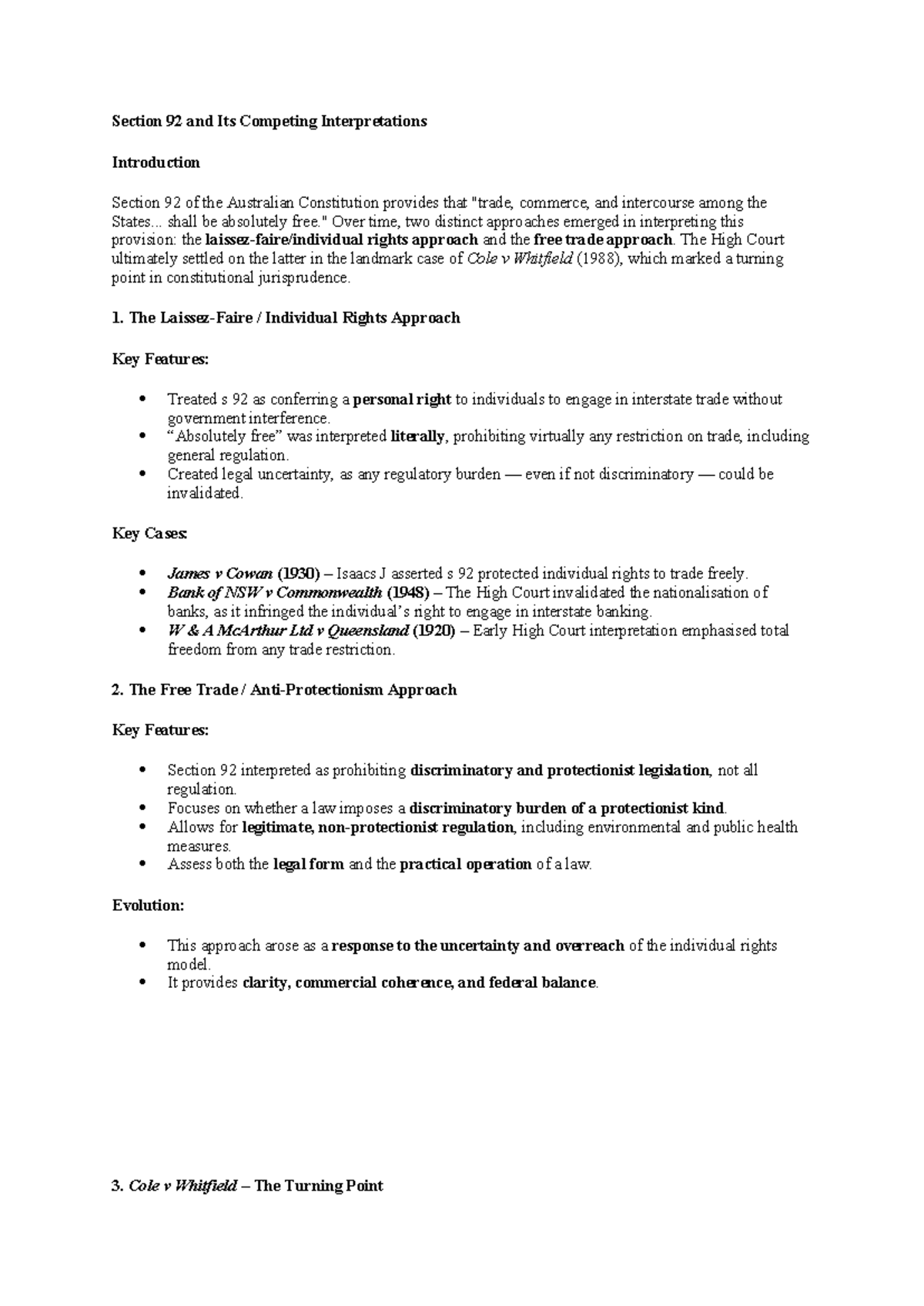Exploring Section 92: Competing Interpretations and Legal Evolution ...