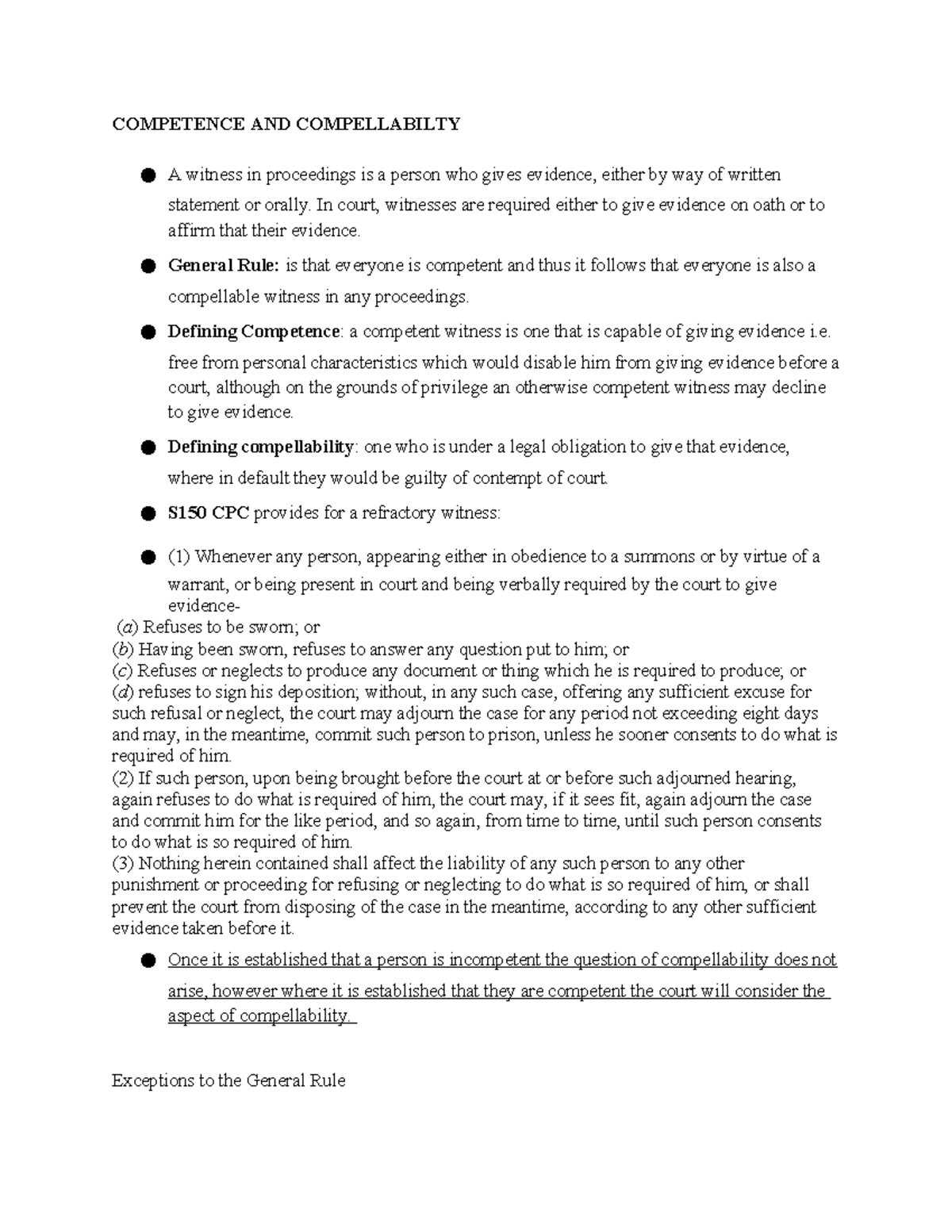 Competence and Compellability: Key Principles in Witness Testimony ...