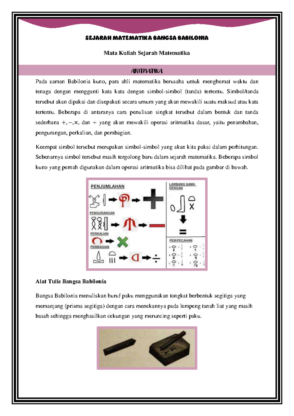 Sejarah Matematika Bangsa Babilonia: Bagian 2 - Simbol dan Aritmatika ...