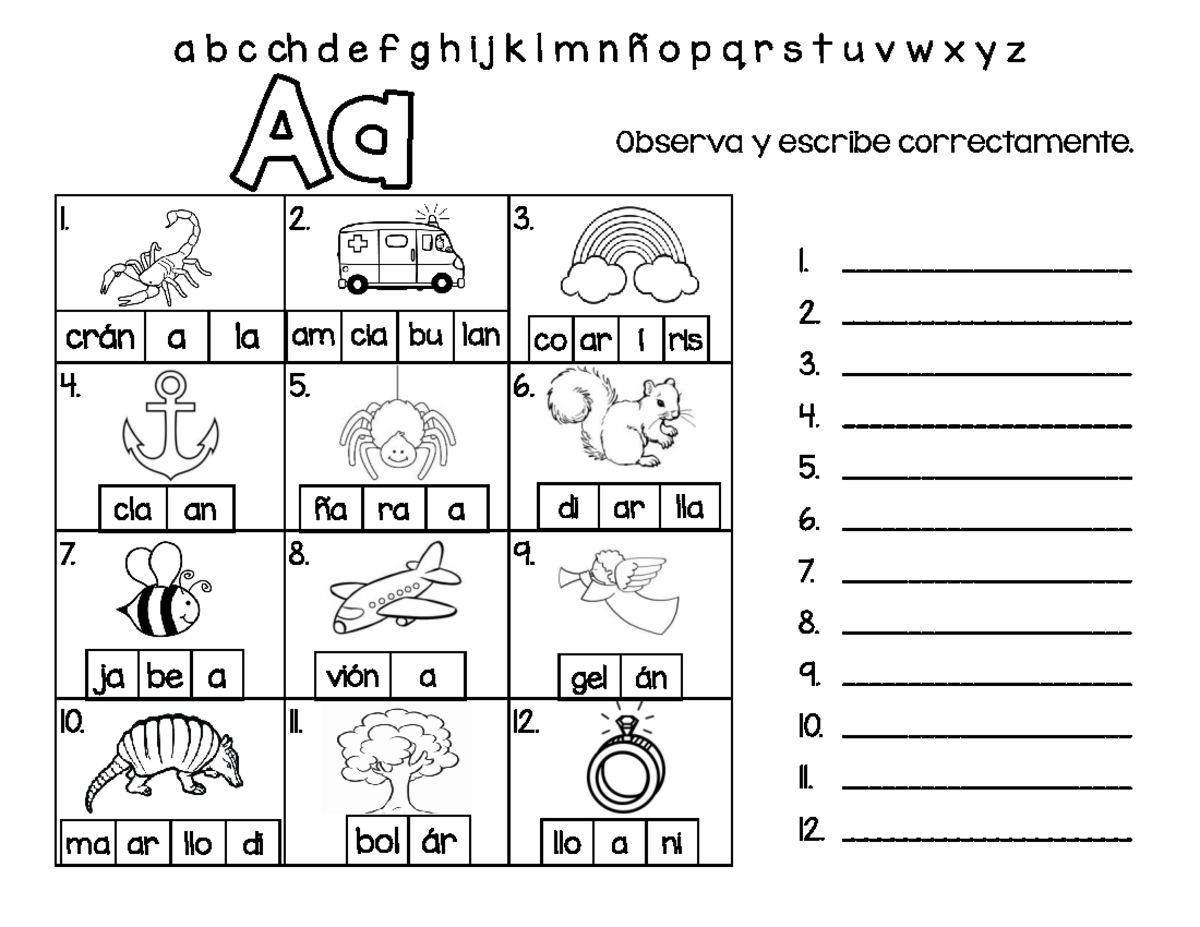 Ordenando Palabras: Separación de Sílabas - 1er Grado - Studocu