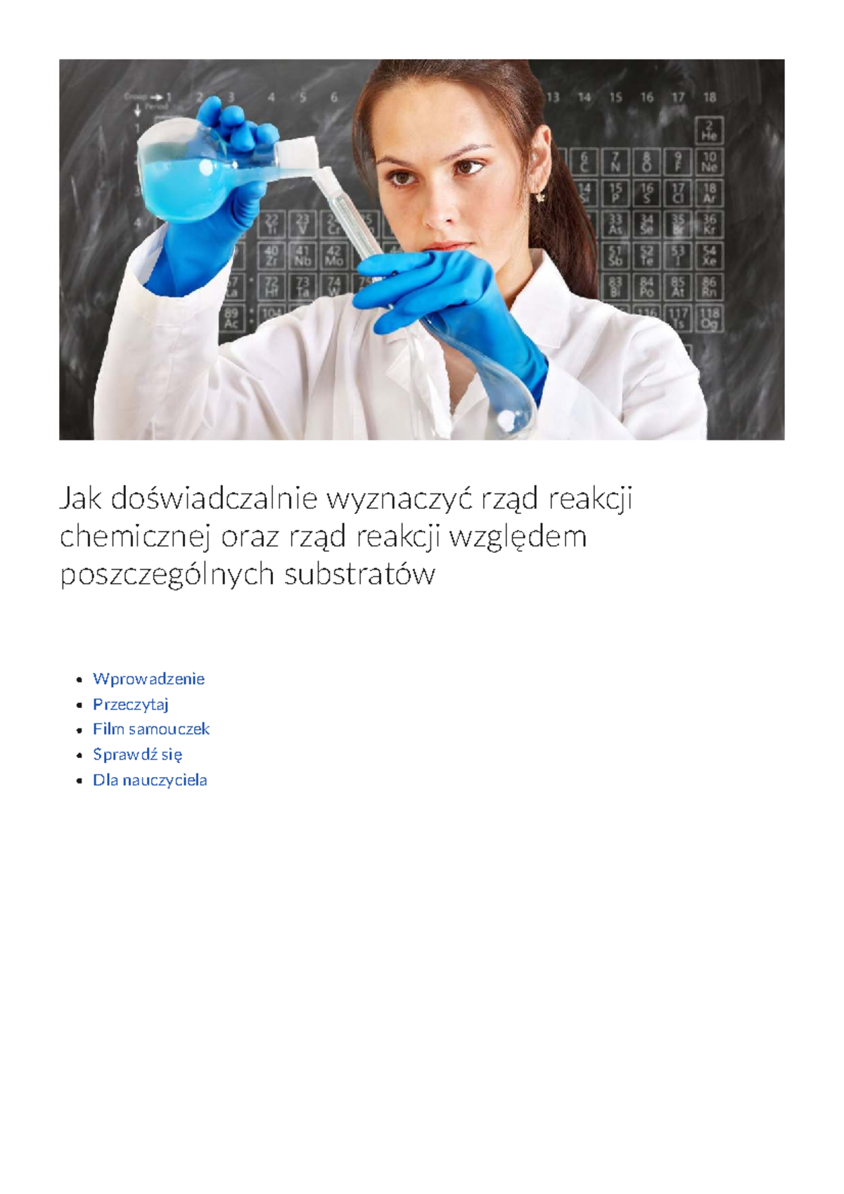 Jak doświadczalnie wyznaczyć rząd reakcji chemicznej - KIN 101 - Studocu