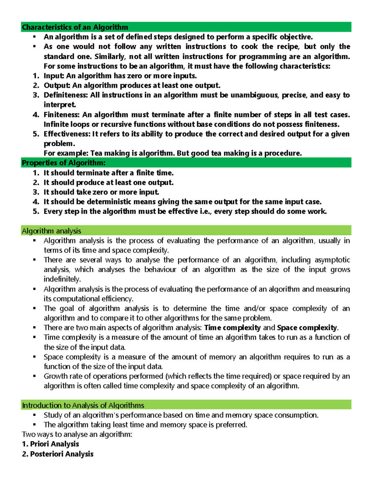 Characteristics of Algorithms: A Study Guide for CS 101 - Studocu