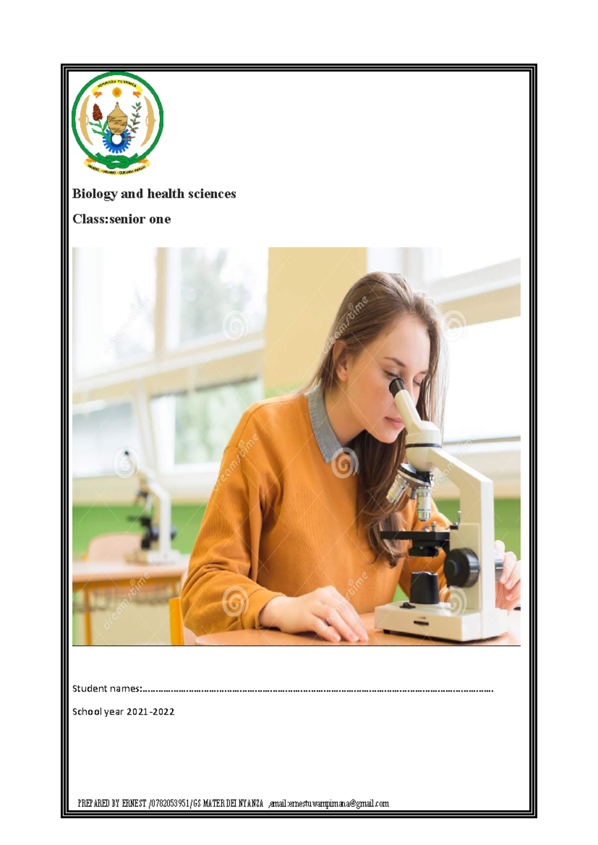 Unit 1: Introduction to Biology - Senior 1 Biology Notes - Studocu