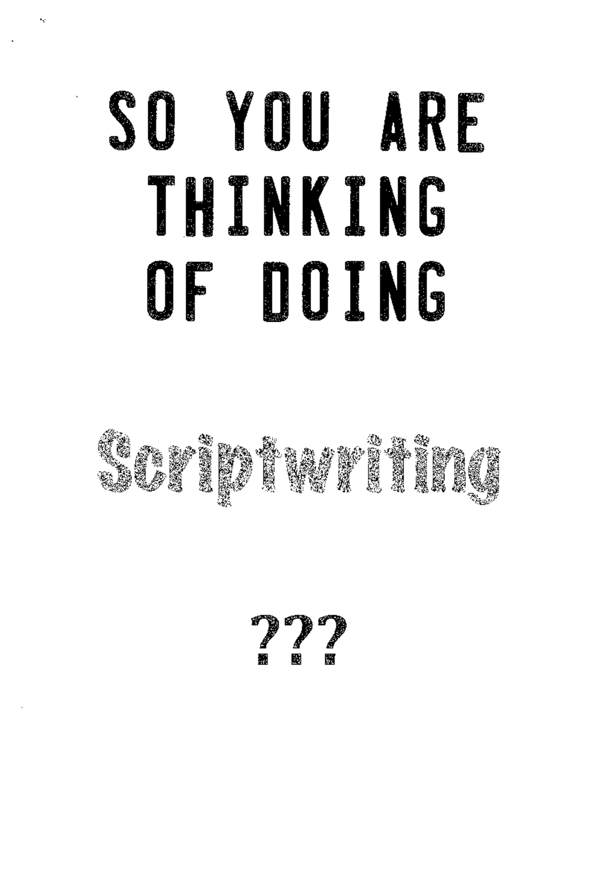 HSC Drama Course (DRAMA 101) Scriptwriting Project Guidelines & Logbook ...
