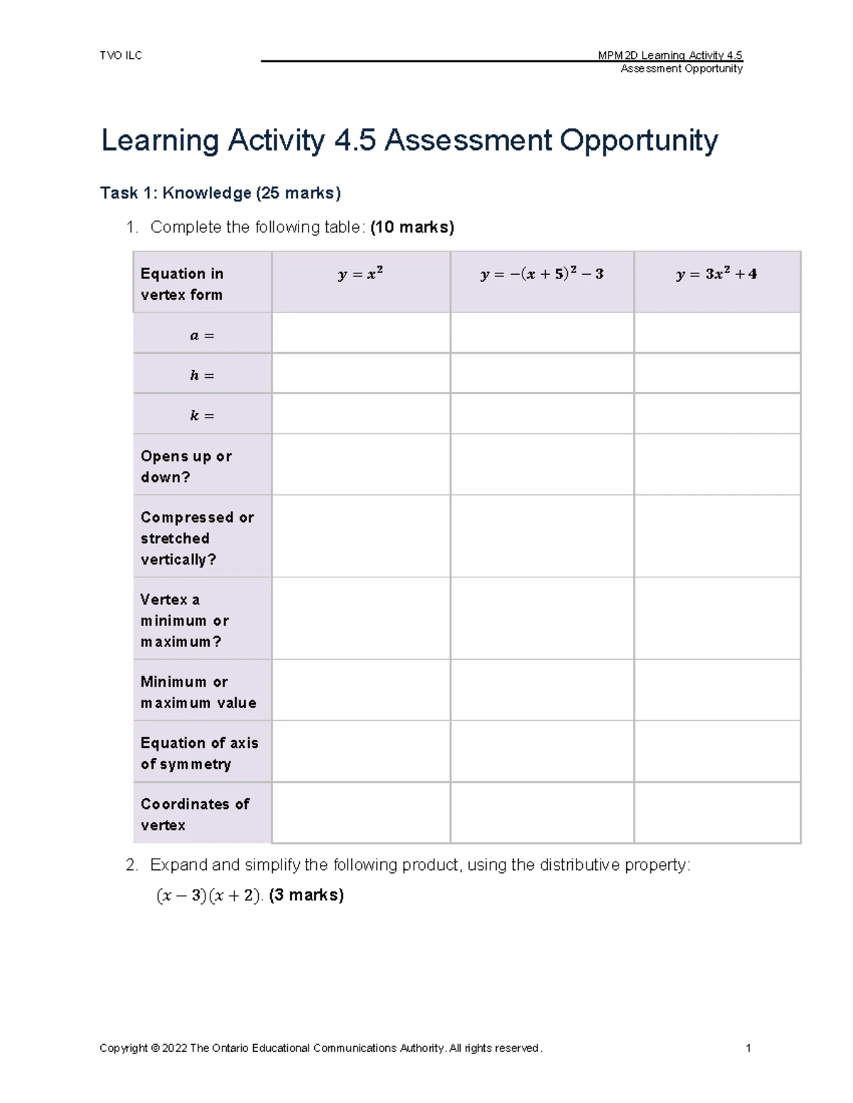Mth1w 01 - Learning Activity 1.10 Unit 1 Evaluation Guide - Studocu