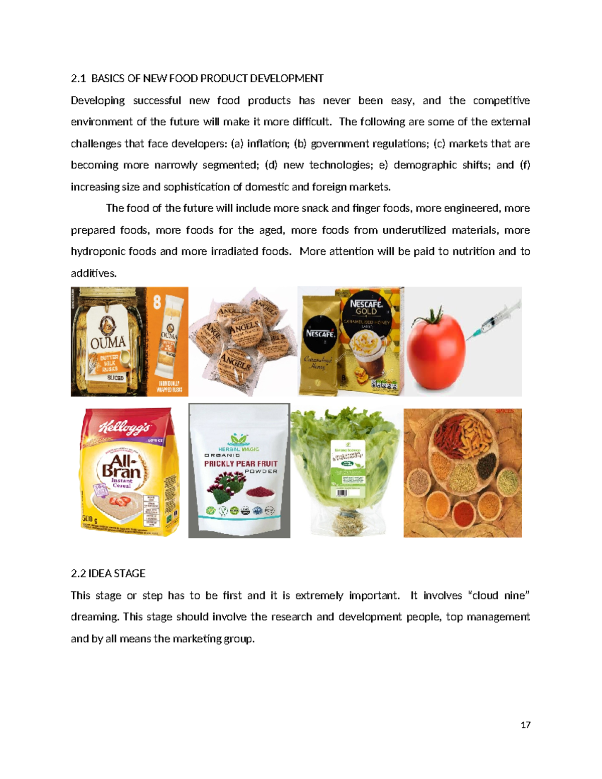 NEW Product Development Chapter 2 + photos - 2 BASICS OF NEW FOOD ...