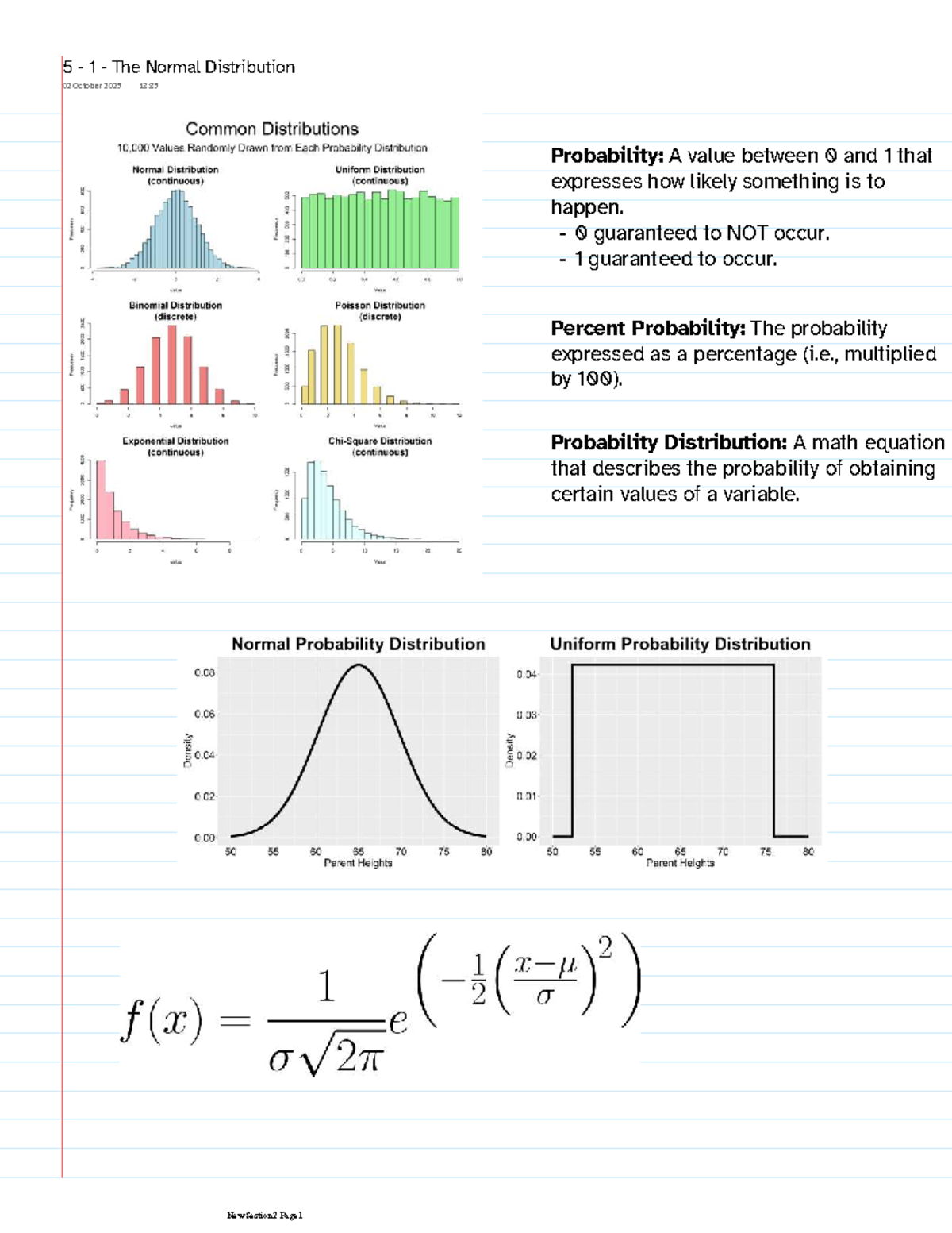 Probability: Understanding the Normal Distribution (5-1) - Studocu