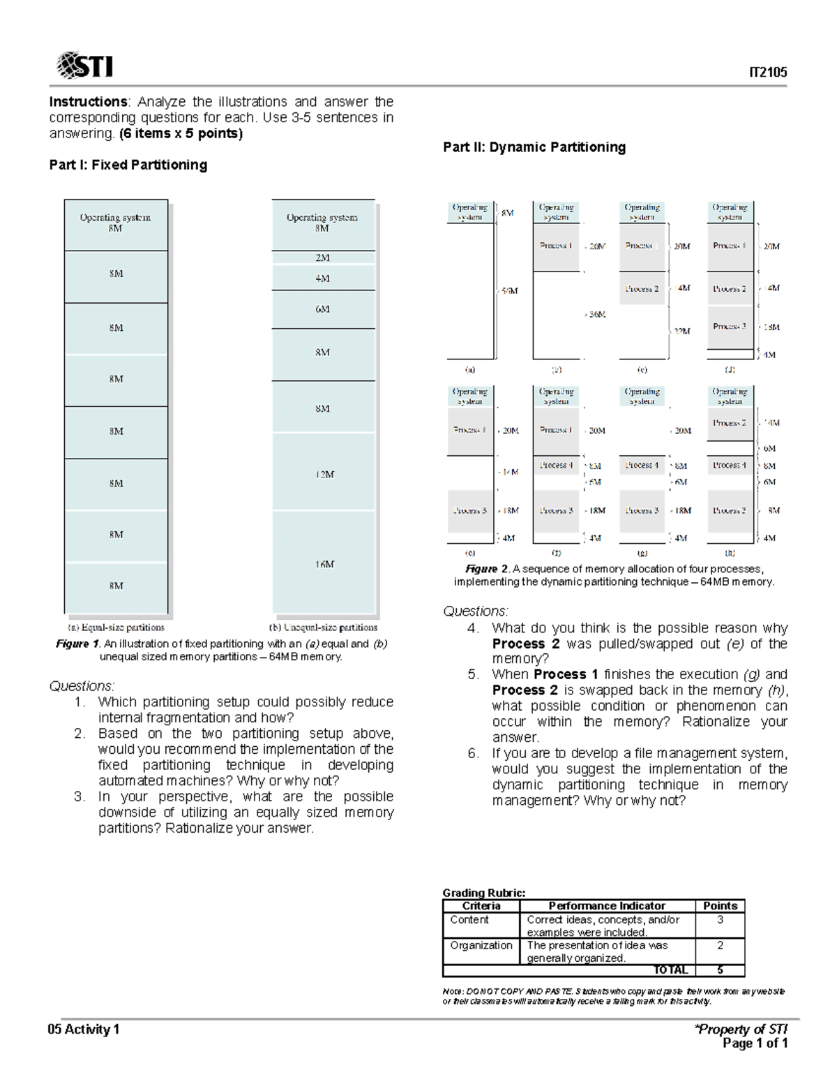 05 Activity 1 - Analyzing Fixed and Dynamic Partitioning Techniques ...