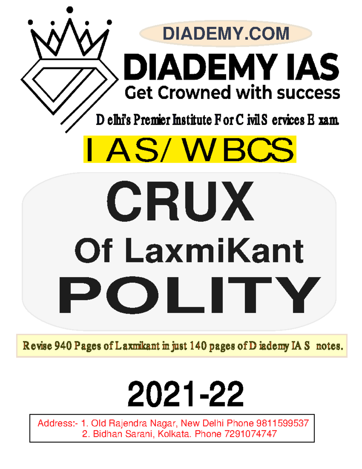 DIADEMY.COM Laxmikant Polity Synopsis: Key Concepts & Notes - Studocu