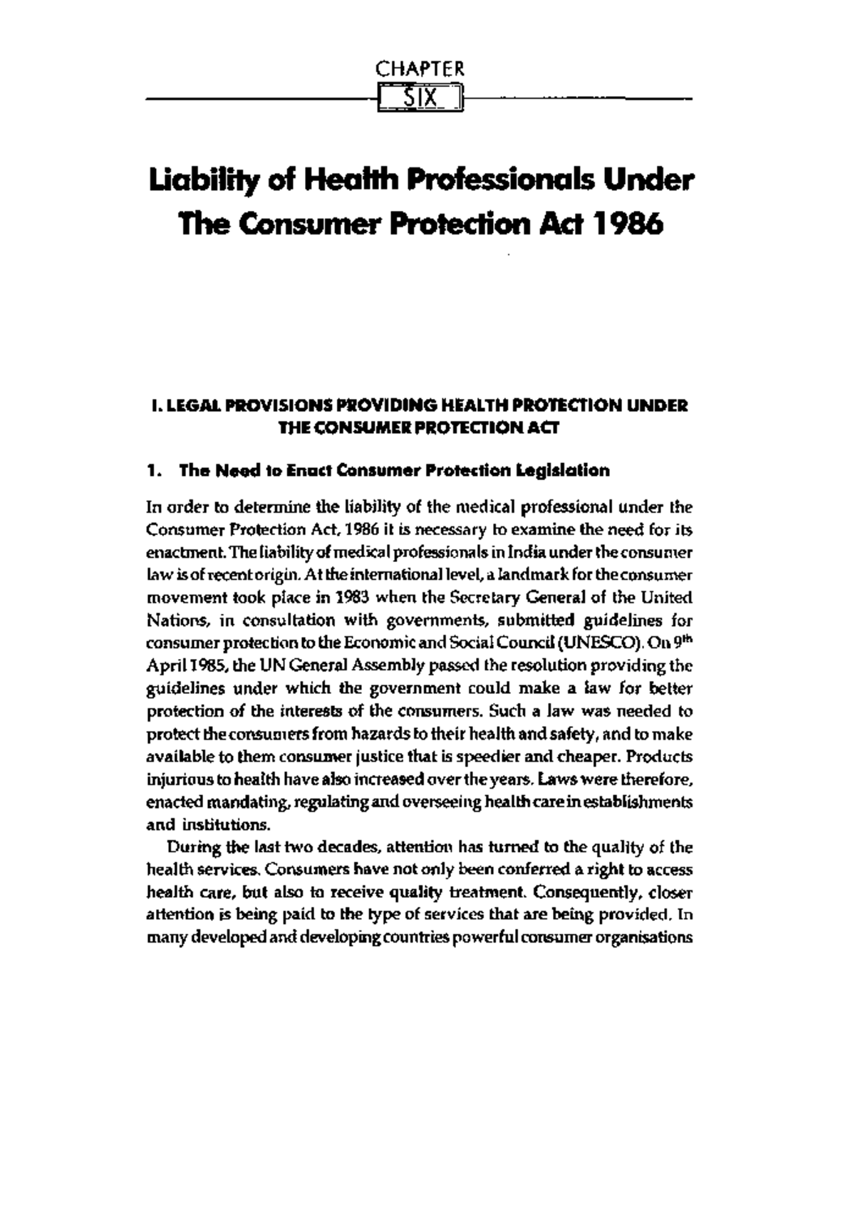 Liability of Health Professionals Under the Consumer Protection Act ...