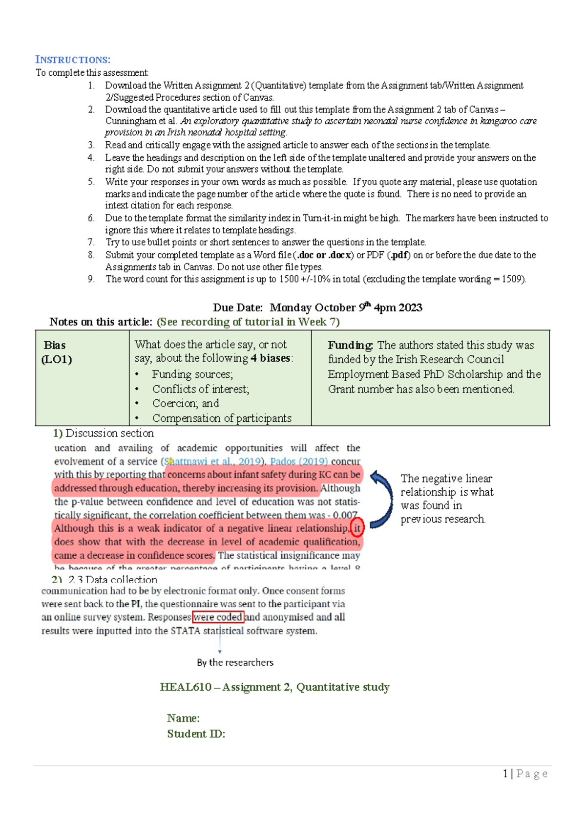 Quantitative Assignment - INSTRUCTIONS: To complete this assessment: 1 ...