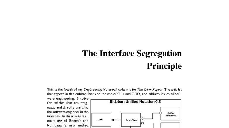 ISP - Interface Segregation Principle in Object-Oriented Design - Studocu
