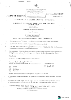 CSEC Eng A Cover Sheet For ESBA Dec2019 V2 - Revised December 2019 FRM ...
