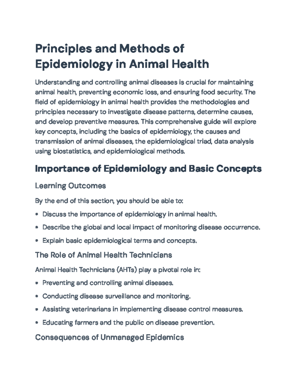 Epidemiology in Animal Health: Principles, Practices, and Data Analysis ...