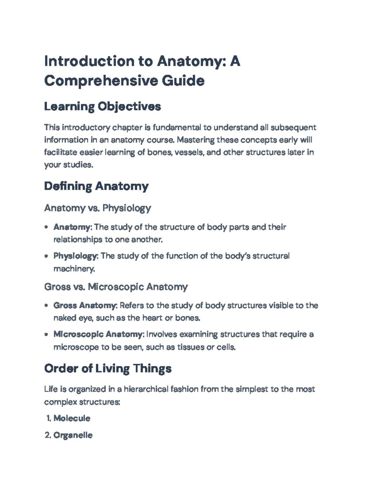 Introduction to Anatomy: Key Concepts, Terminology & Microscopy Techniques - Introduction to ...