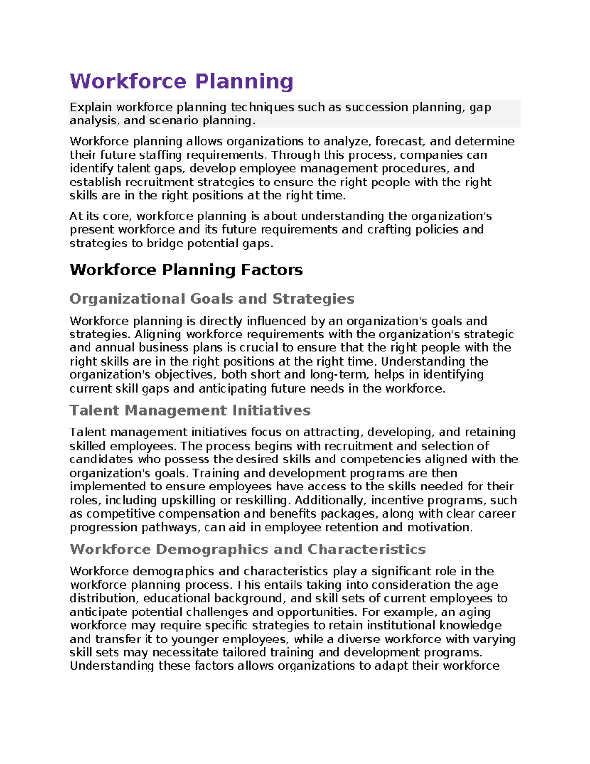 Workforce Planning & Employee Management Techniques: Strategies ...