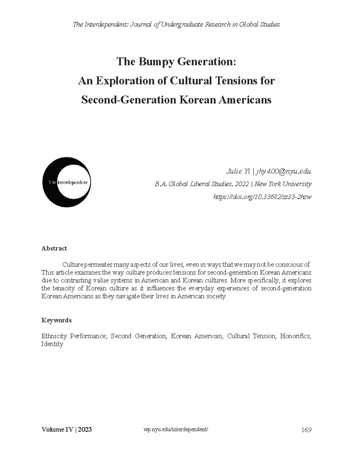 Cultural Tensions in Korean American Identity: A Study (GLS 2022) - Studocu