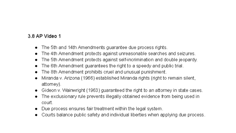 AP Videos-2: Due Process, Privacy, and Civil Rights in the Constitution ...