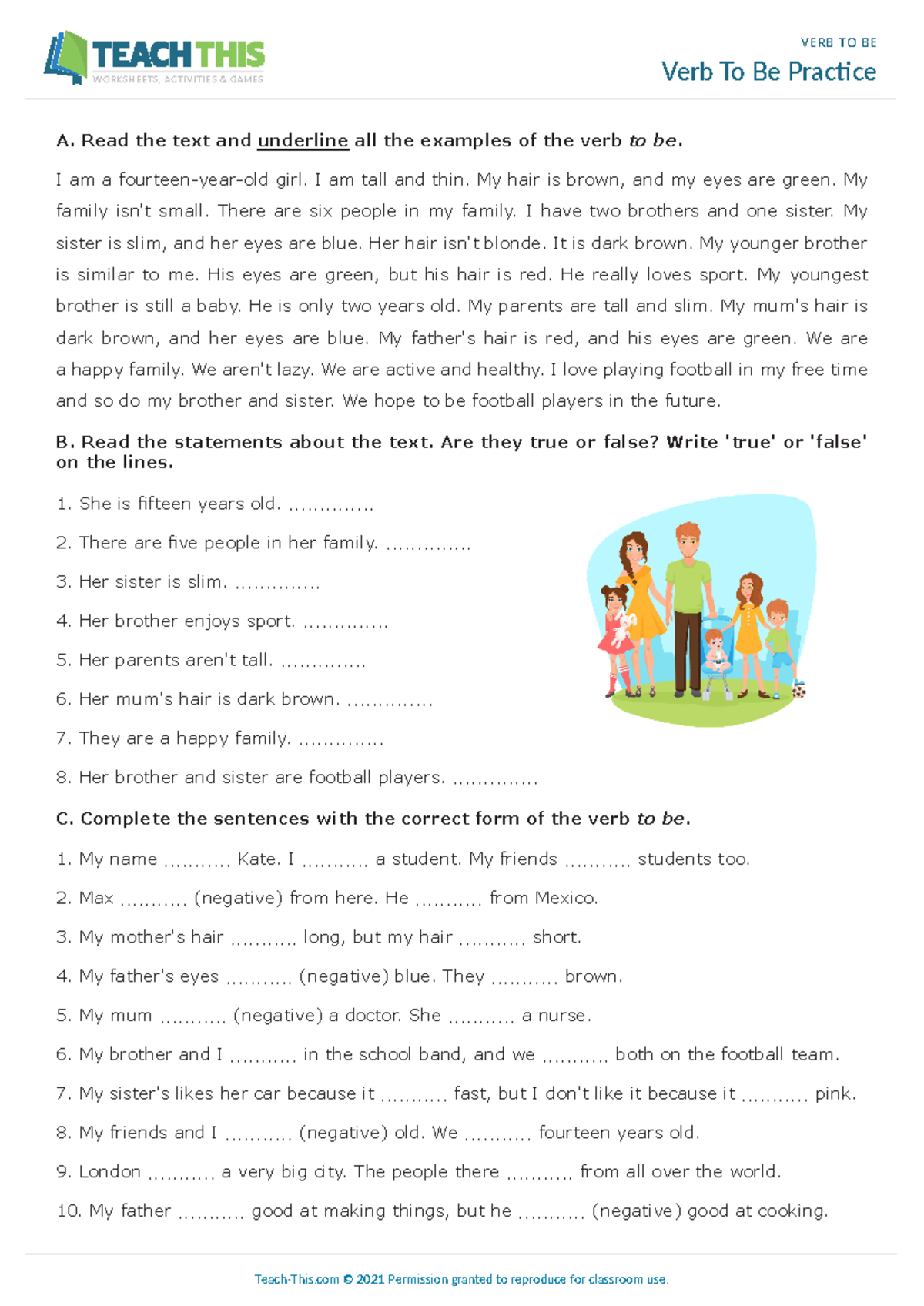 Verb To Be Practice 2 - Exercises and Activities - Studocu