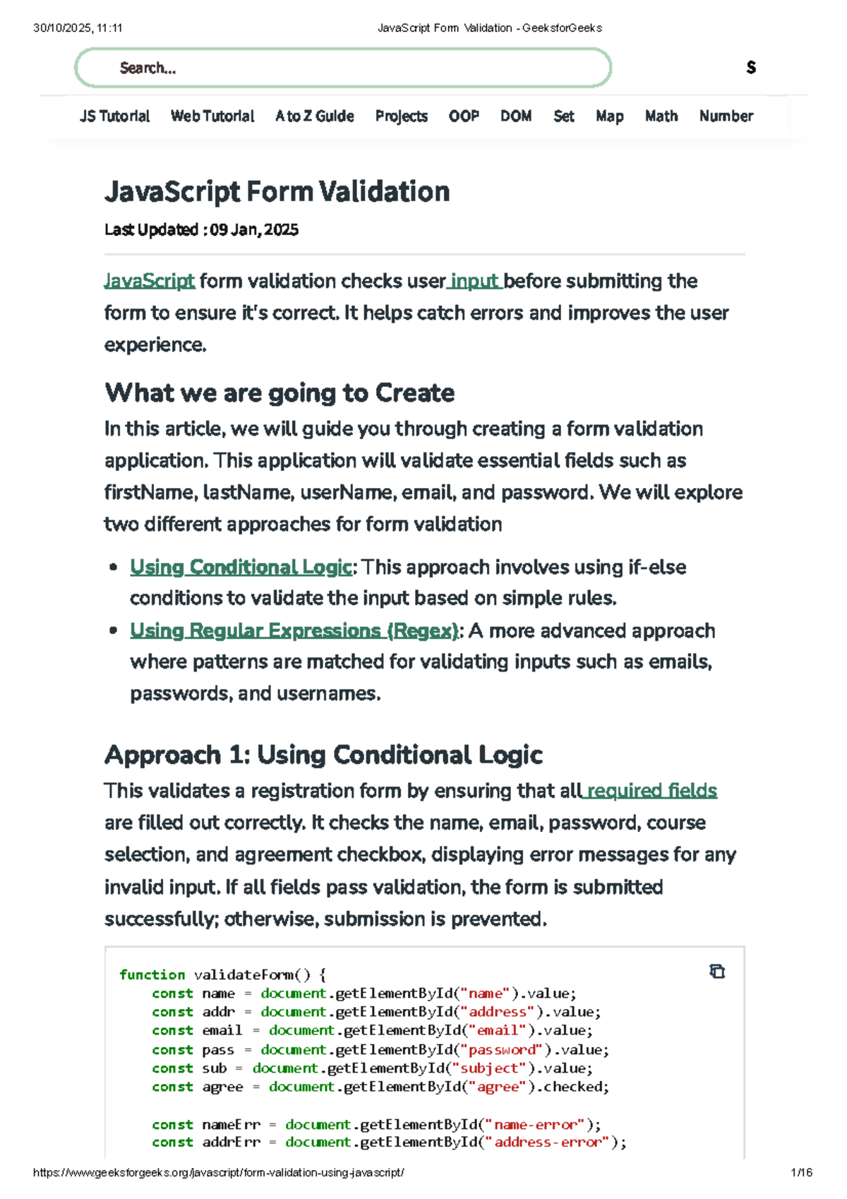 11:11 JavaScript Form Validation Guide: User Input Checks - Studocu