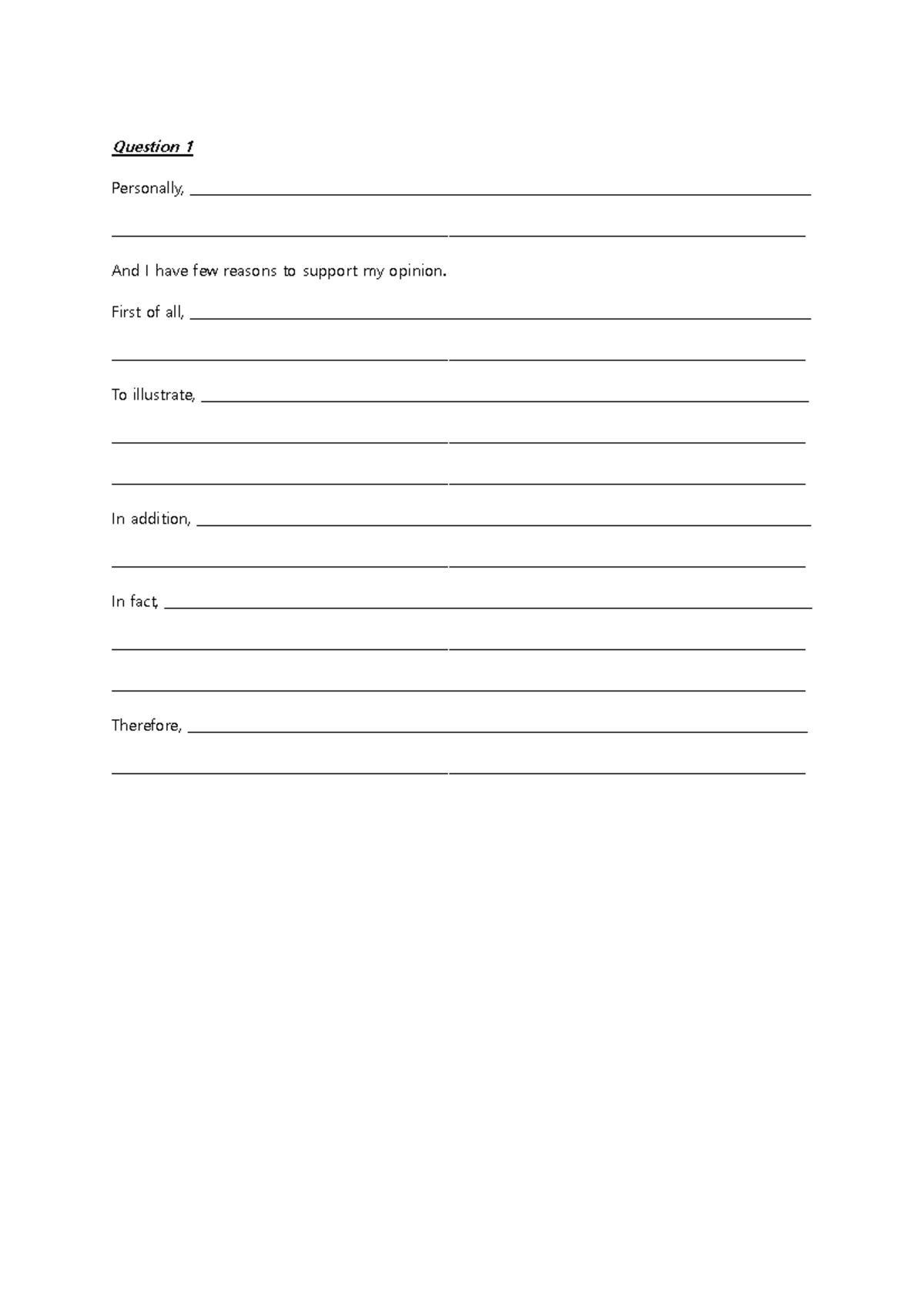 TOEFL Speaking Template: Strategies for Effective Responses - Studocu