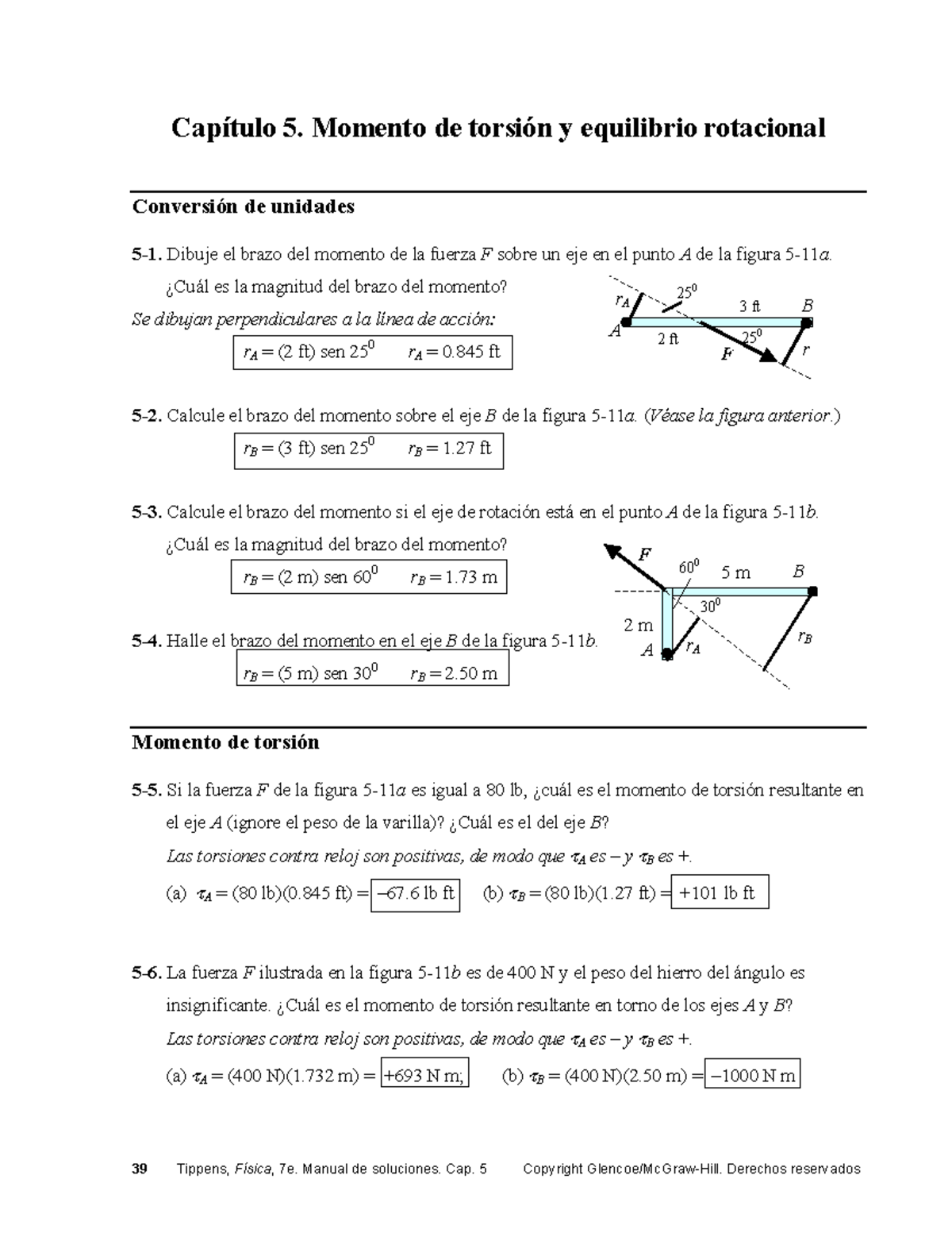 Capítulo 5: Momento de Torsión y Equilibrio Rotacional (Ingeniería ...