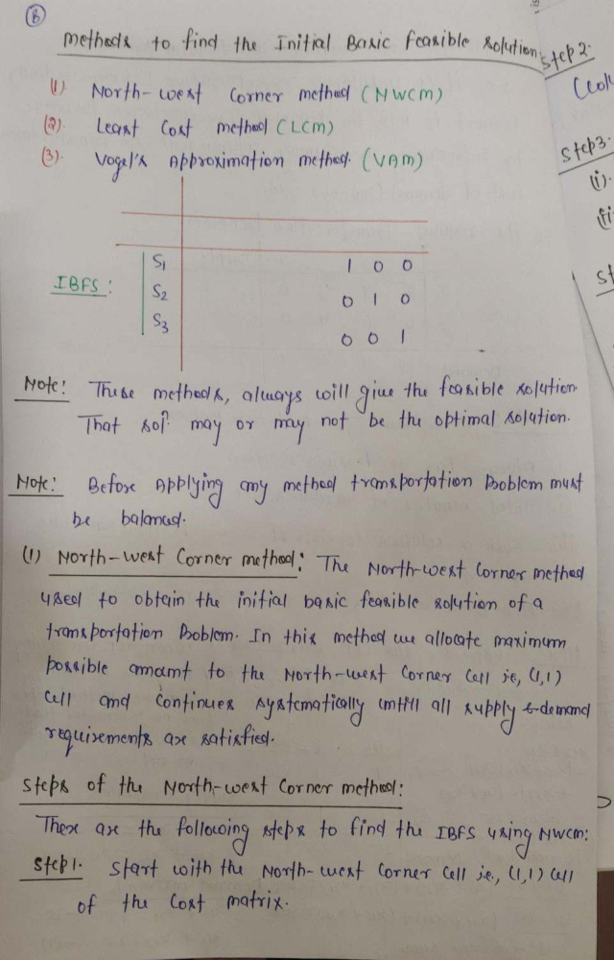 Operational Research Notes: Transportation Problem Methods (OR 101 ...