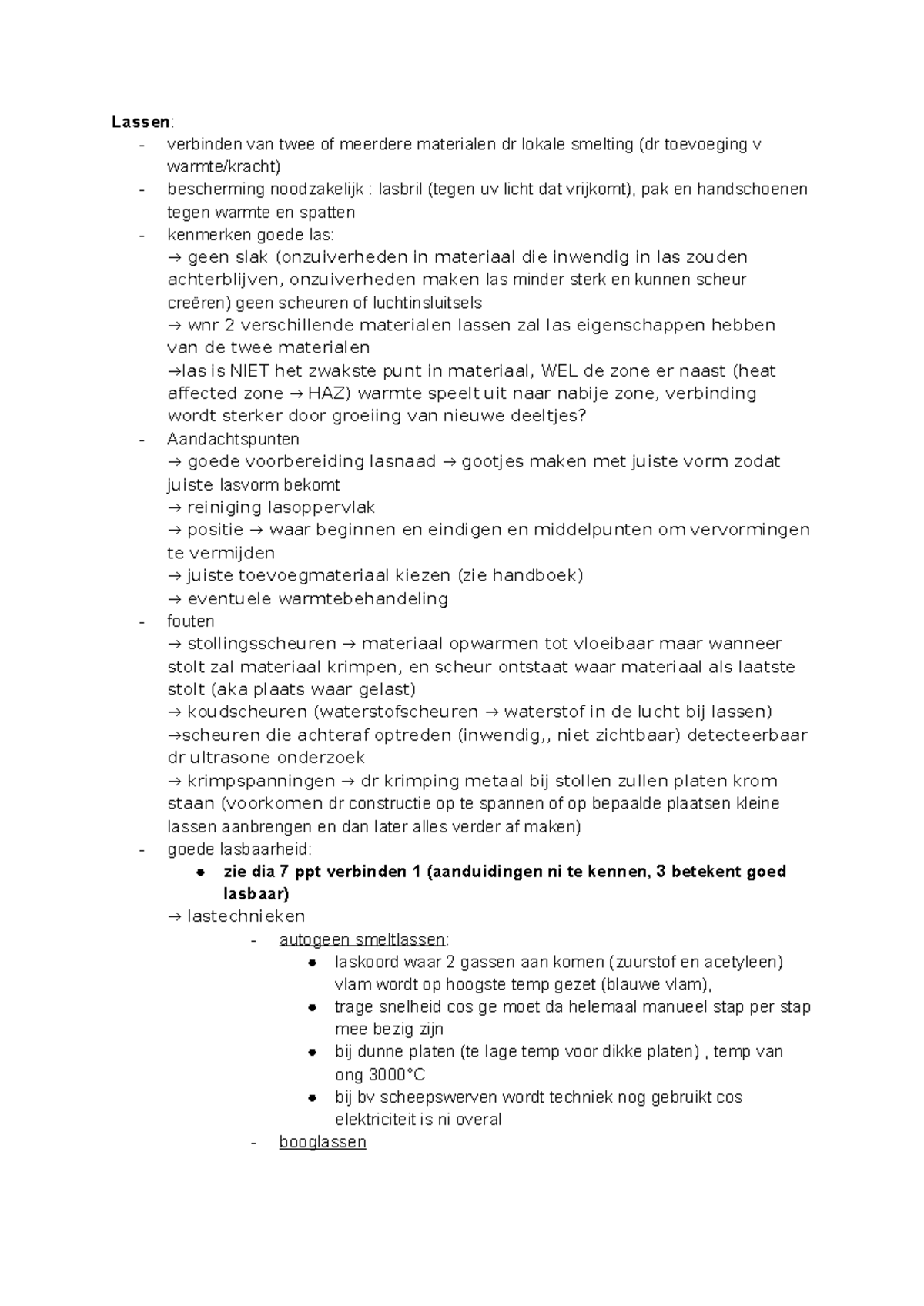 Verbinden van Materialen: Samenvatting van Lassen en ...