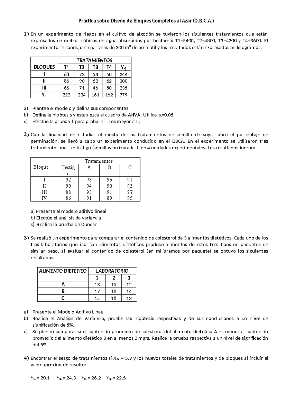 Práctica de DBCA: Análisis de Varianza y Modelos Aditivos - Studocu