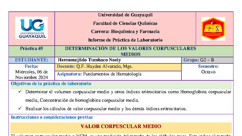 Práctica #5: Determinación del Valor Corpuscular Medio - Bioquímica y ...