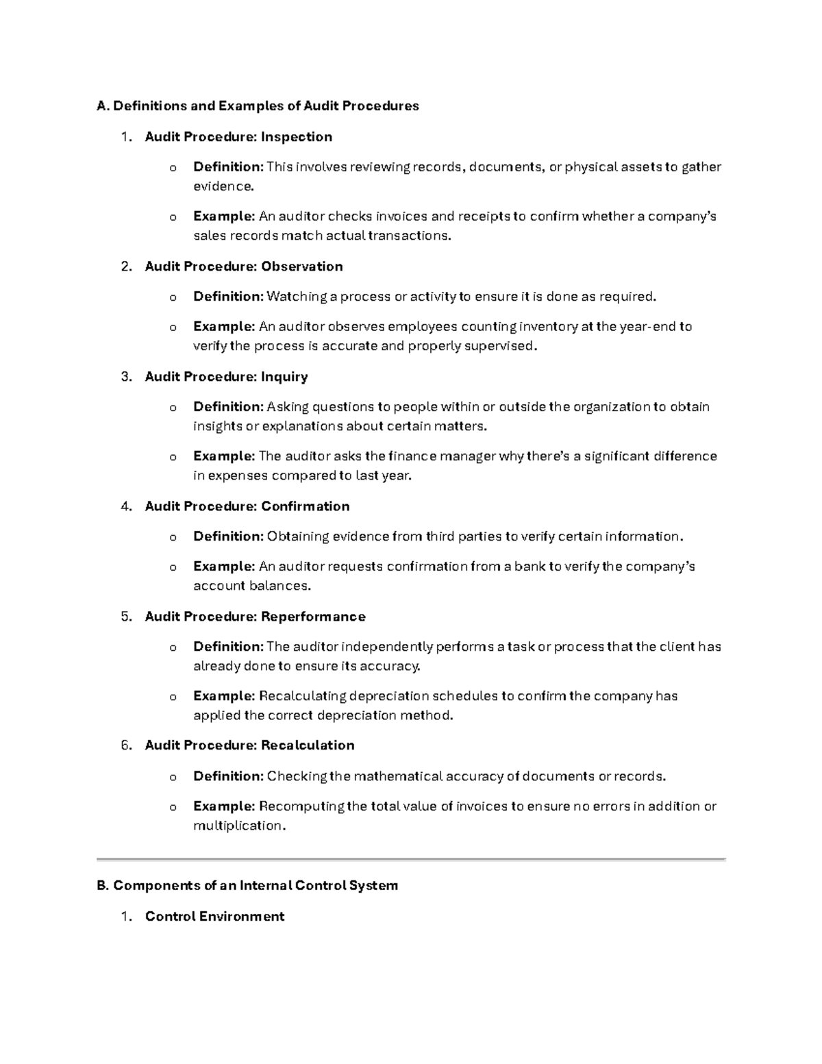 AA - NOTES IN AUD THEO - A. Definitions and Examples of Audit ...