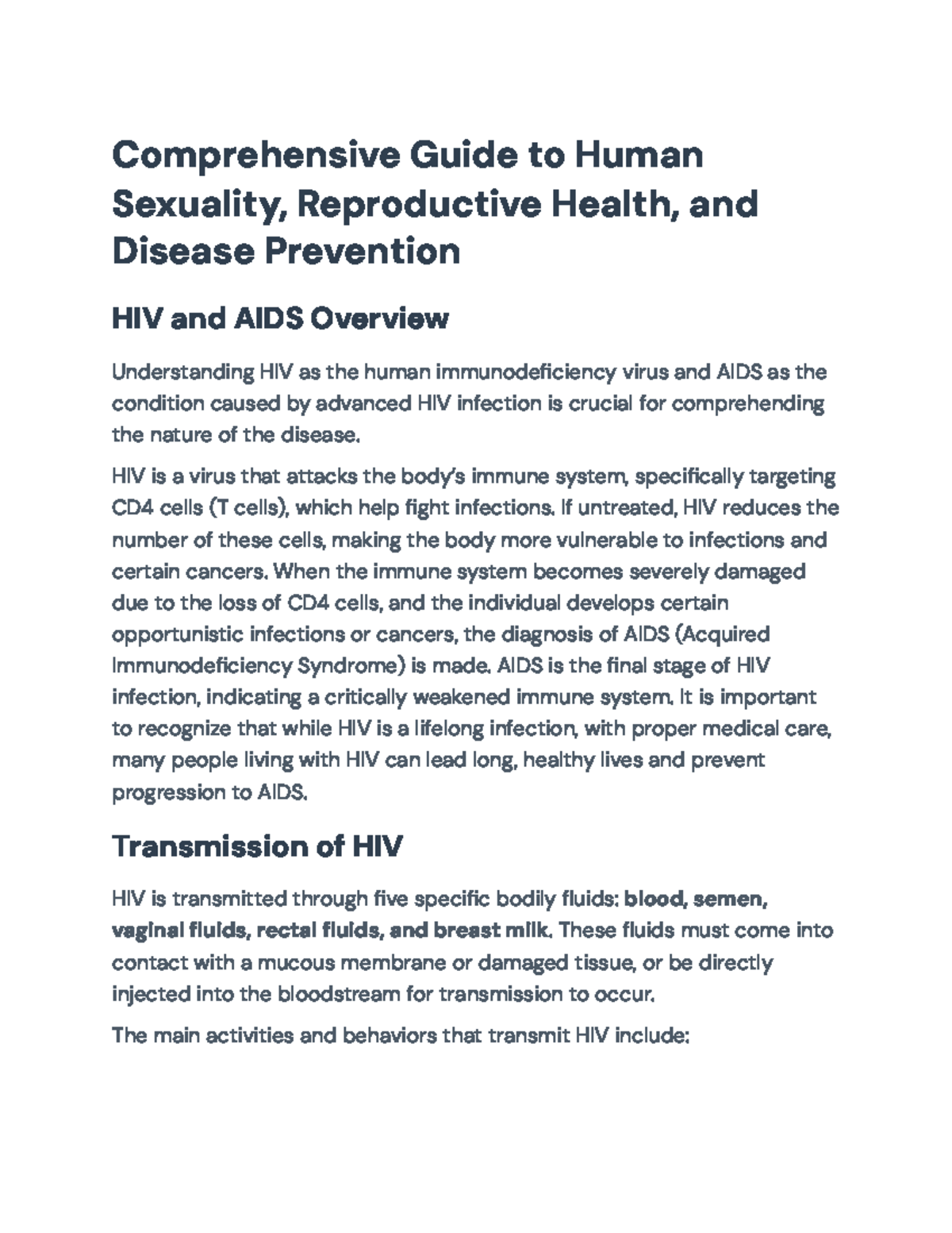 Comprehensive Guide to Sexuality, Reproductive Health & HIV Prevention ...