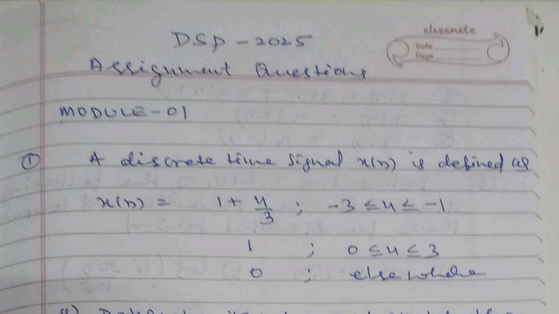 DSP 2025 Assignment Questions for 5th Semester Analysis - Studocu