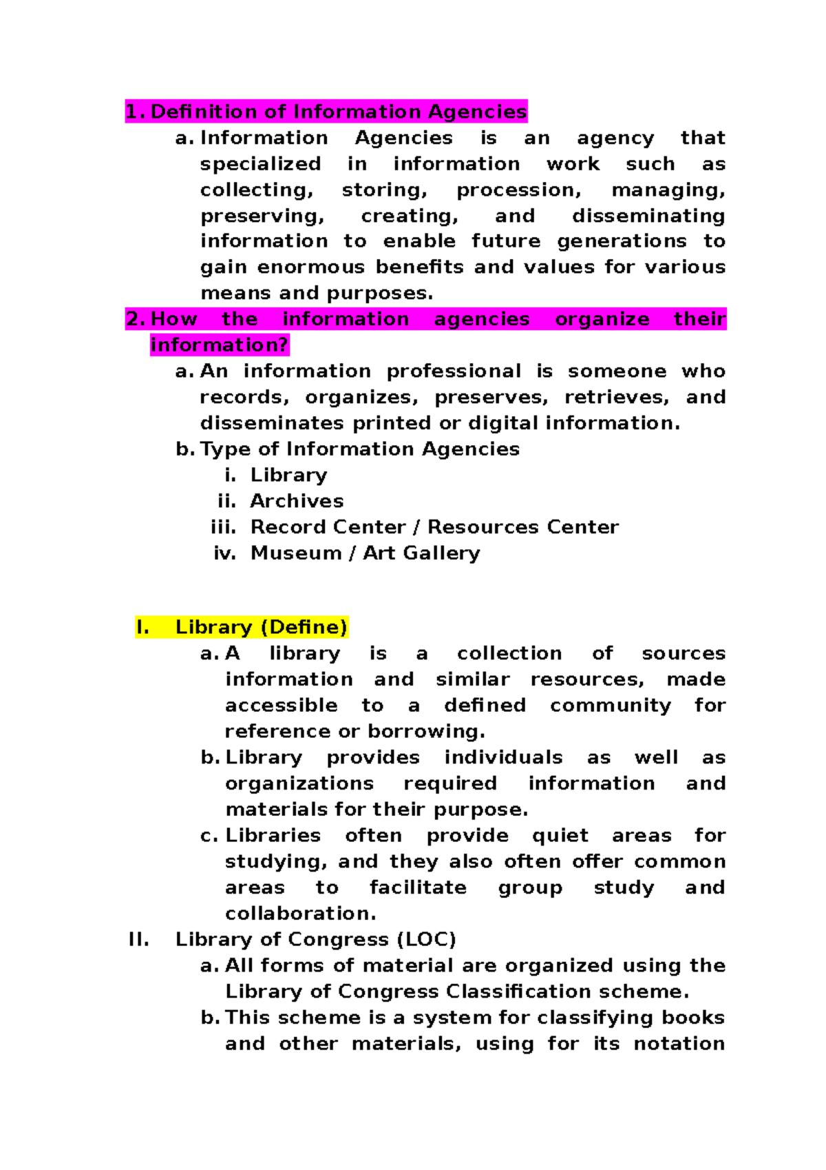 Understanding Information Agencies: Definitions and Types - Studocu