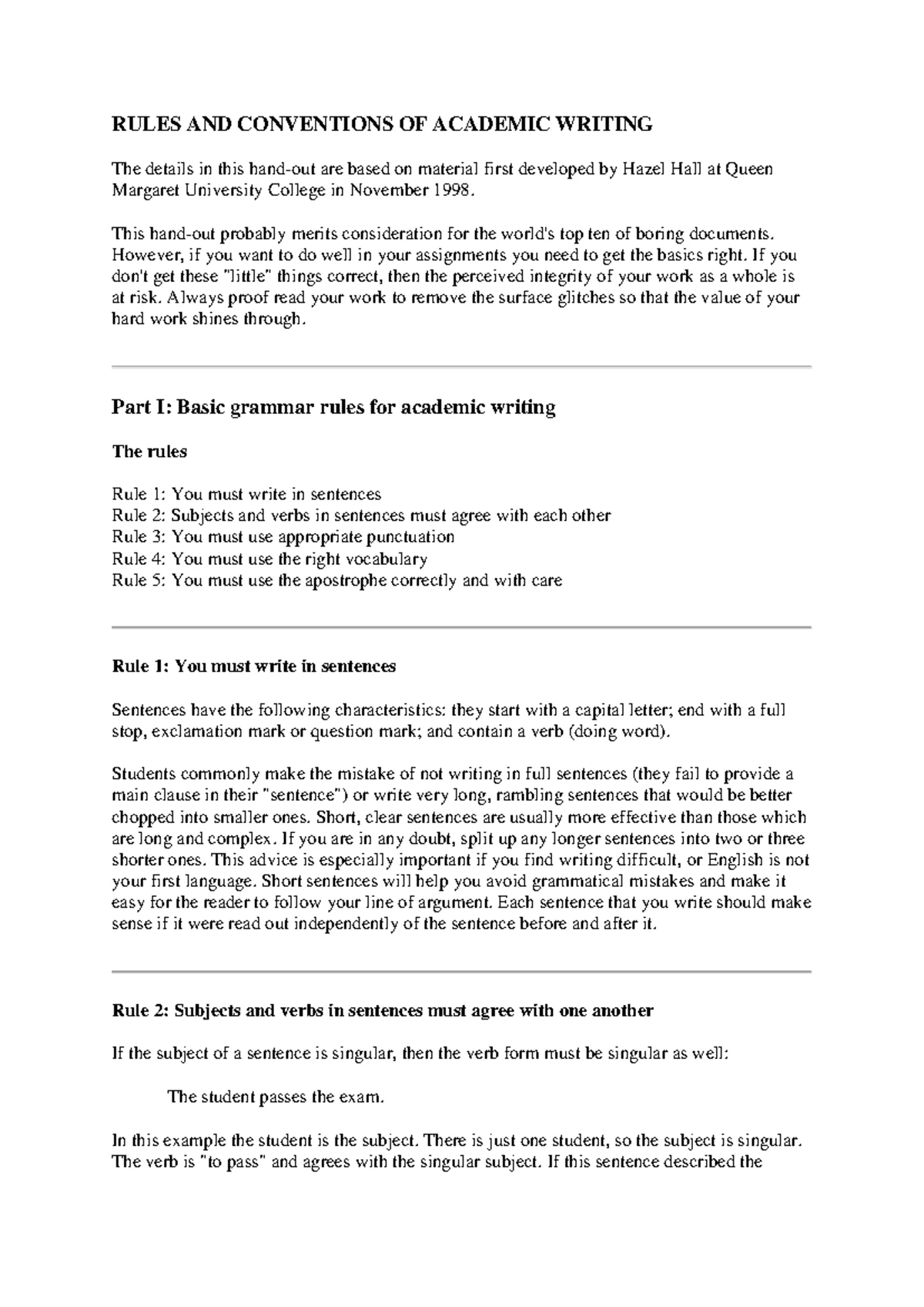 Formal Writing Cheat Sheet: Guidelines for Academic Papers - Studocu