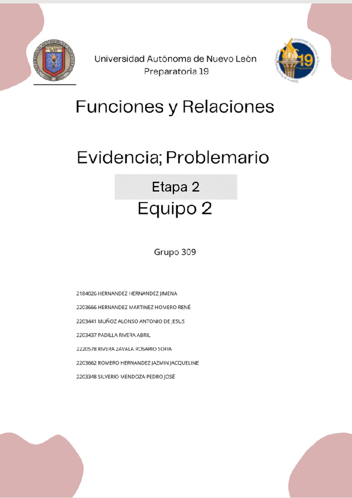 Problemario funciones y relaciones - Funciones y Relaciones UANL - AVTONOMA O Universidad ...
