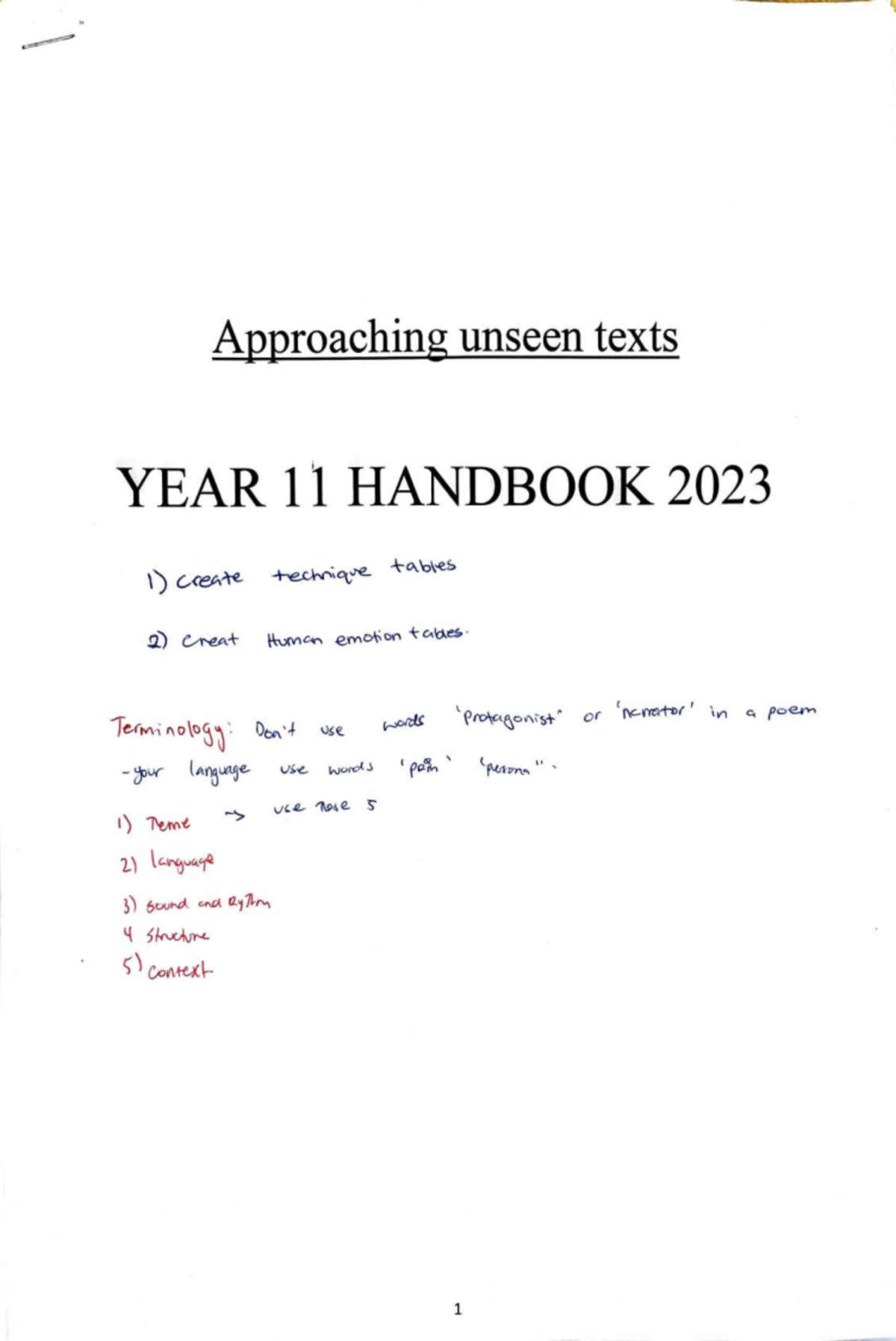 Approaching Unseen Texts: Year 11 English Exam Guide - Studocu