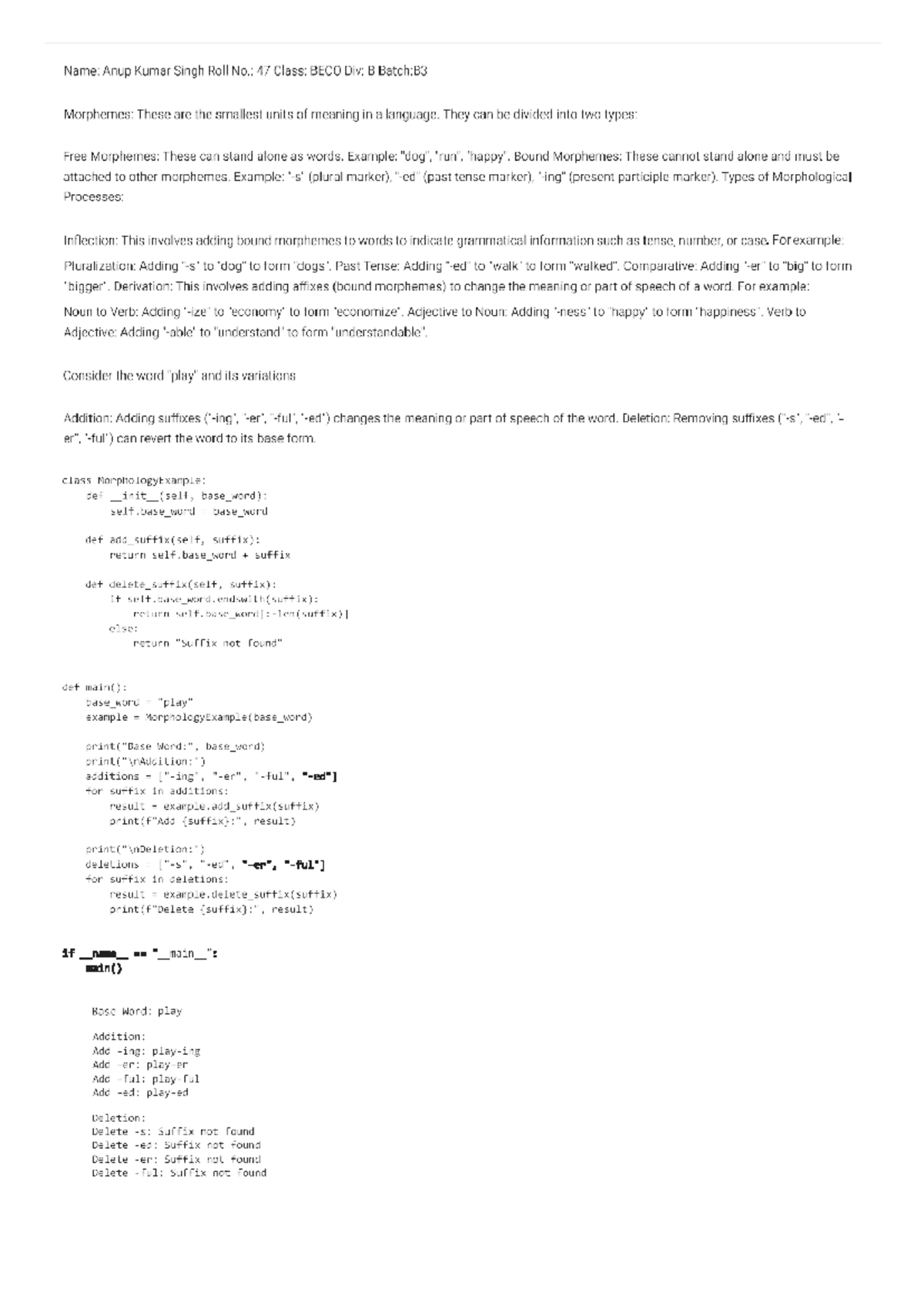B-47 NLP 05 - Morphology and Morpheme Processes Notes - Studocu