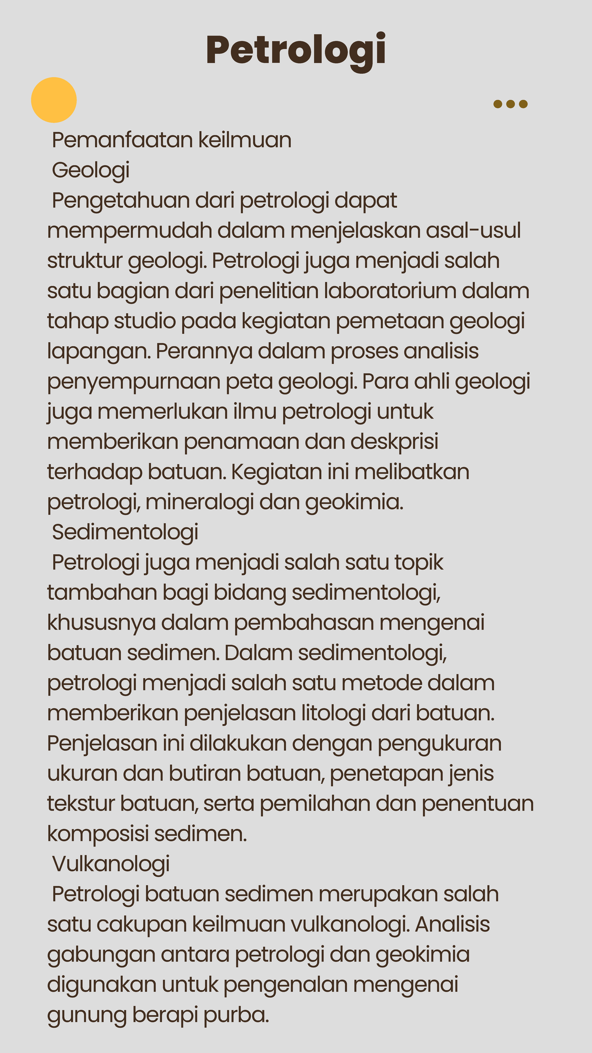 Manfaat Petrologi dalam Geologi dan Sedimentologi: Studi Kasus - Studocu