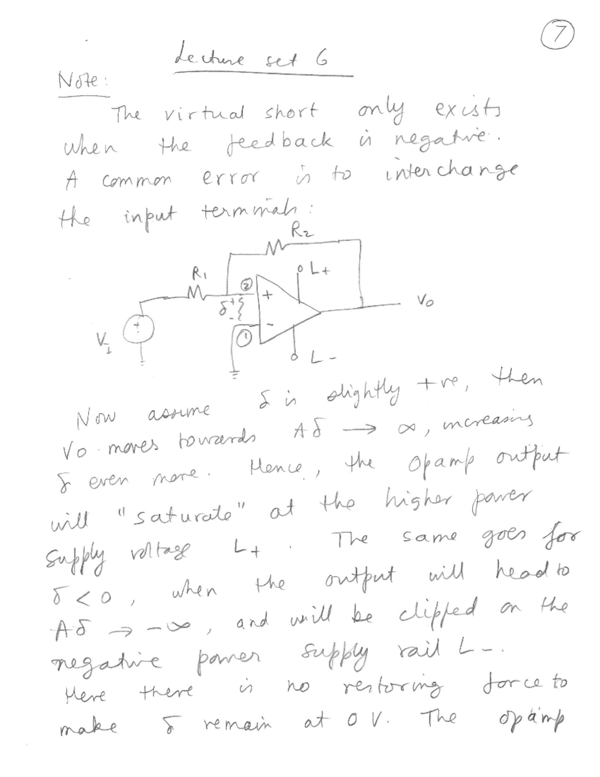 Lecture Set 6: Understanding Op-Amp Behavior and Functions - Studocu